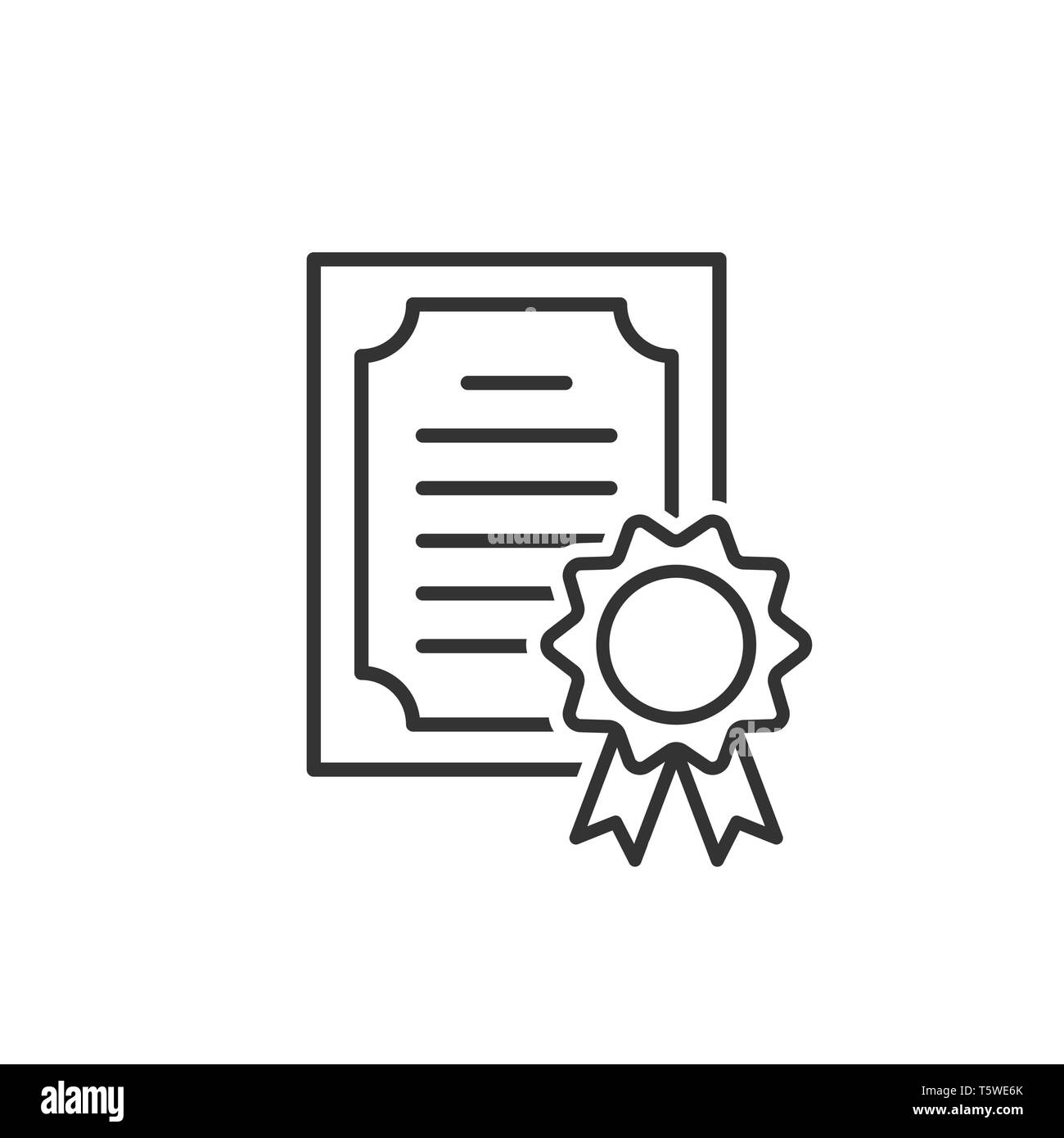 Certificate icon in flat style. License badge vector illustration on ...