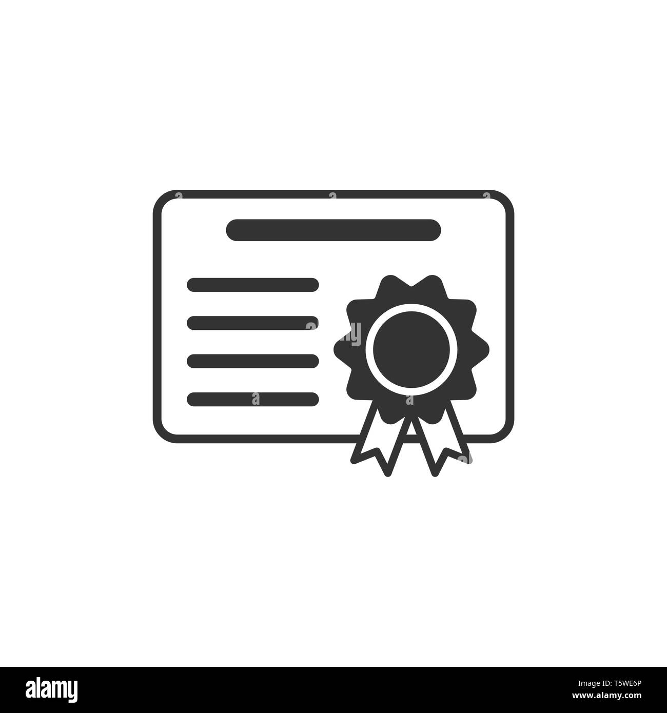 Certificate icon in flat style. License badge vector illustration on ...