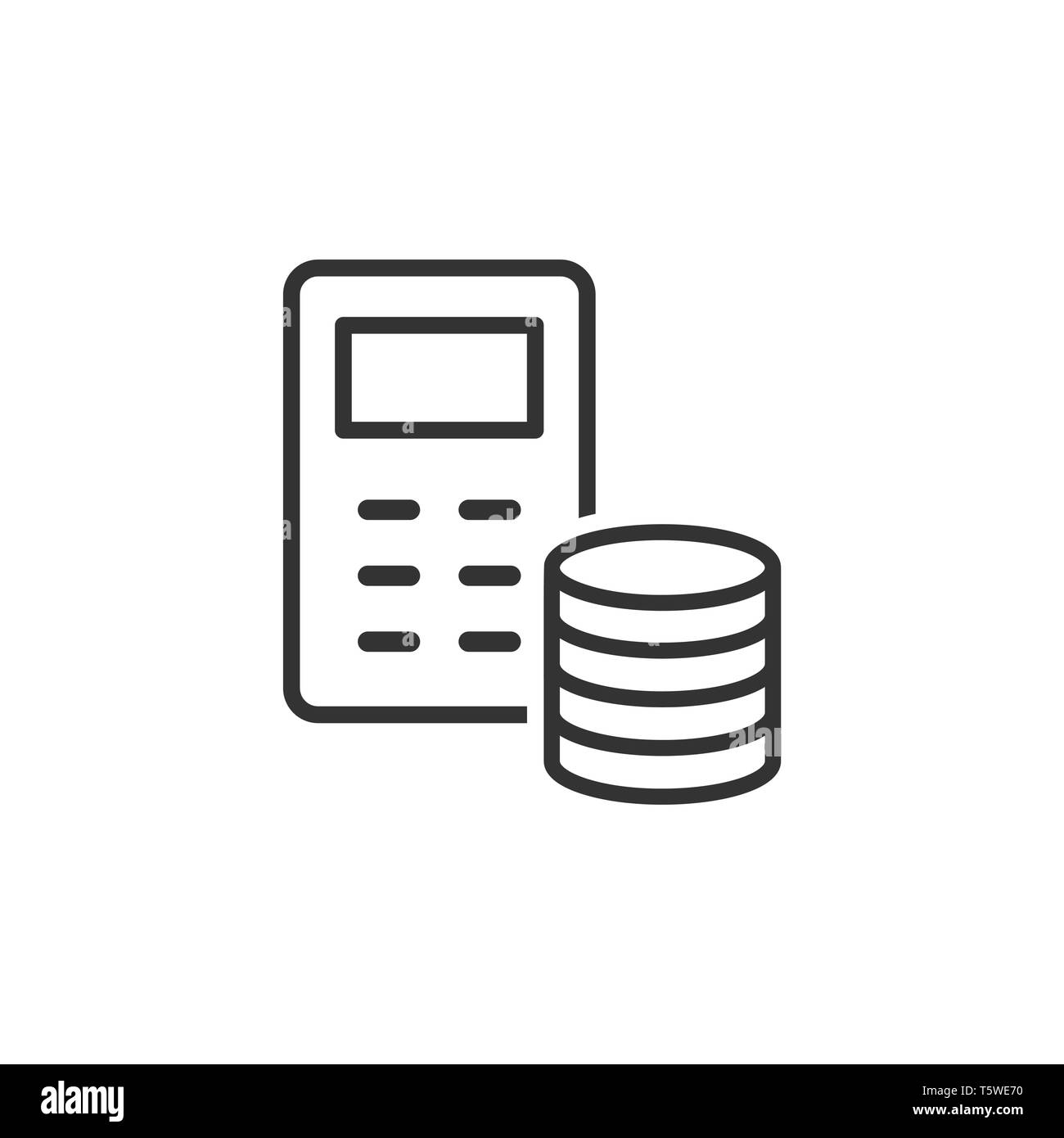 Money calculation icon in flat style. Budget banking vector ...