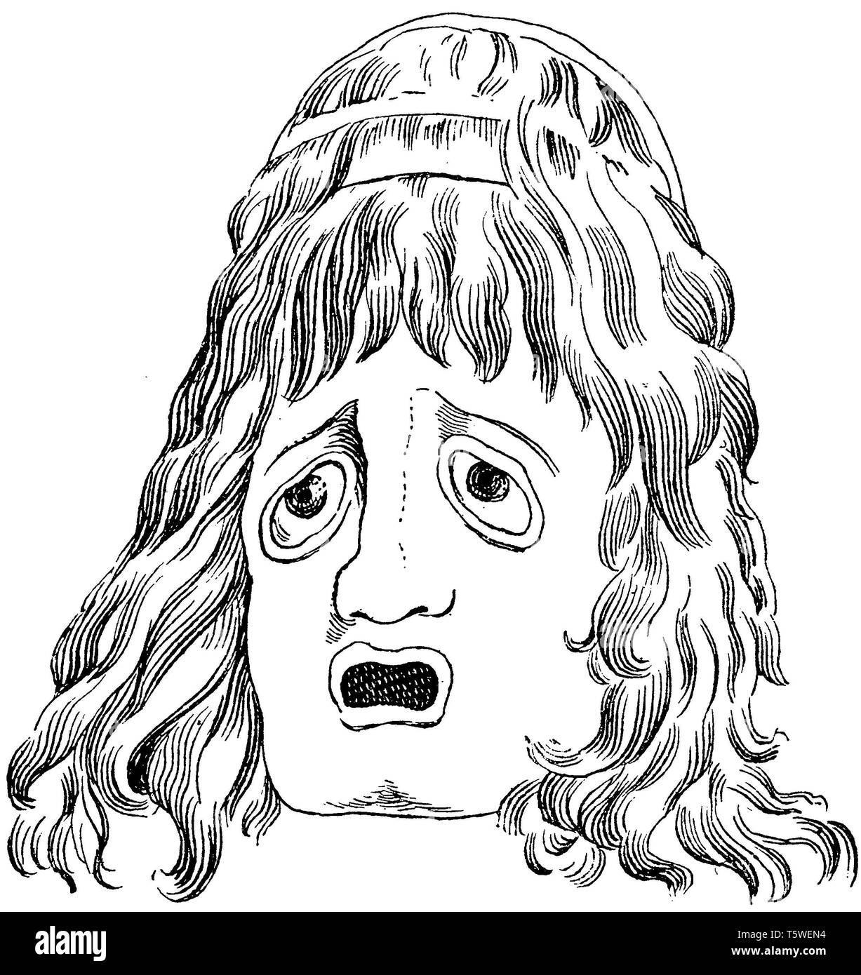 Tragic Mask, antique Stock Photo - Alamy