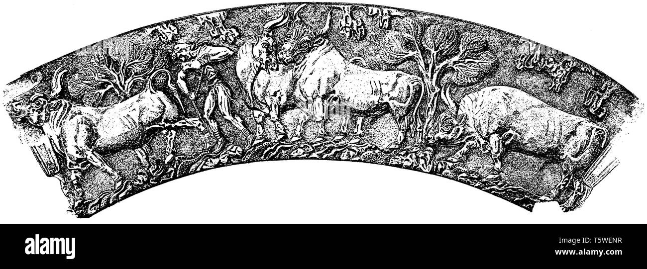 Golden cups from Daphio. Found 1889 in a dome tomb near Vaphio in ...