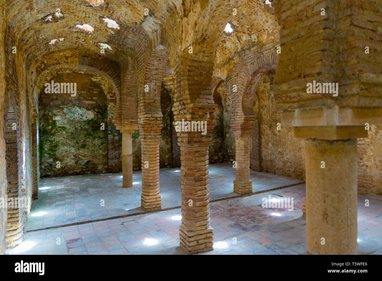Inside the cool room of the Arab baths in Ronda Spain Stock Photo - Alamy