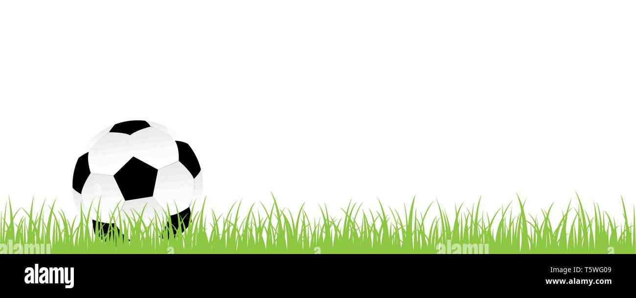 football on green meadow banner with copy space vector illustration ... football on green meadow banner with copy space vector illustration ...