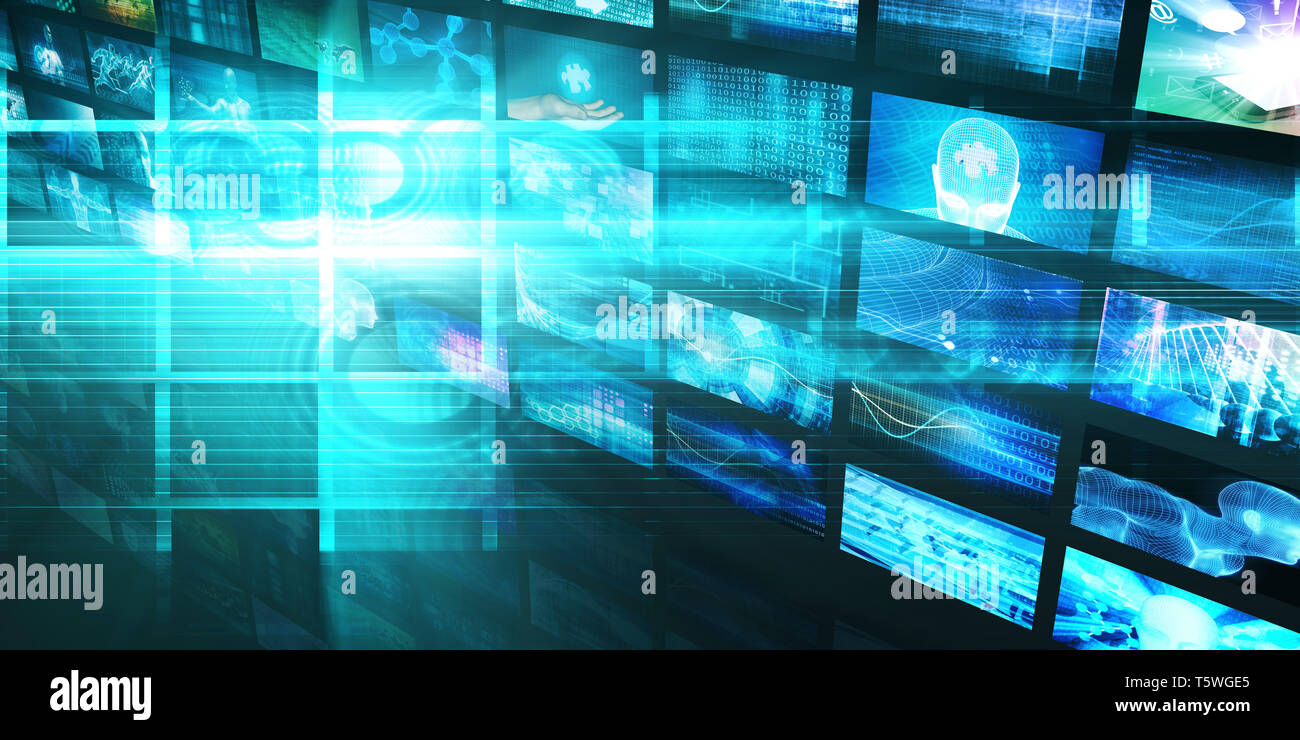 Digital Multimedia Broadcasting Technology as Media Concept Stock Photo ...