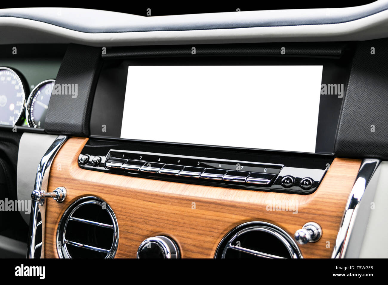 Monitor in car with isolated blank screen use for navigation maps and ...