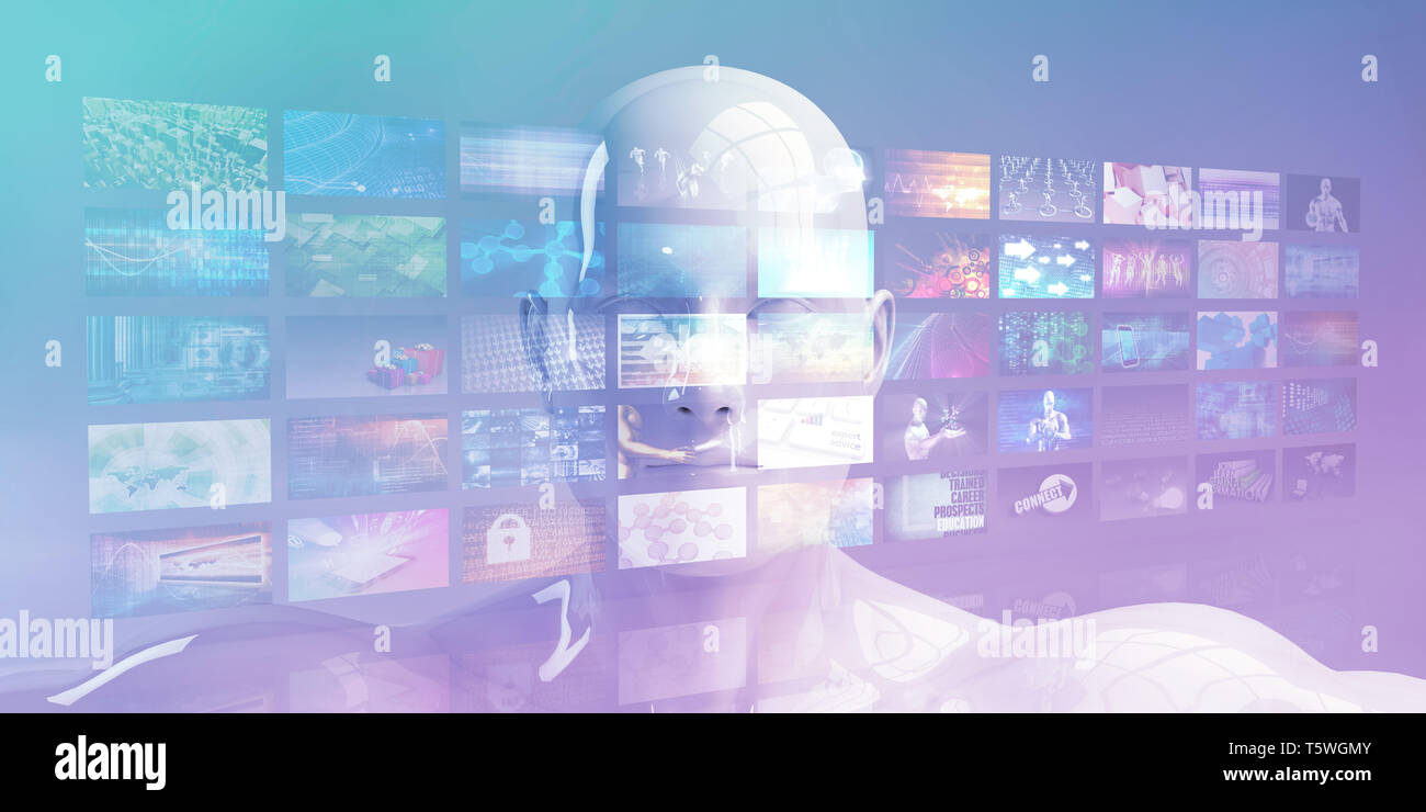 Media Technology and Digital Management of Content Concept Stock Photo ...