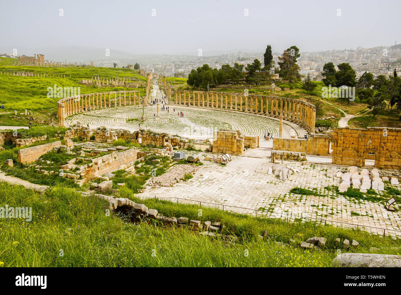 The Oval Forum and Cardo Maximus in ancient Jerash (Gerasa ...