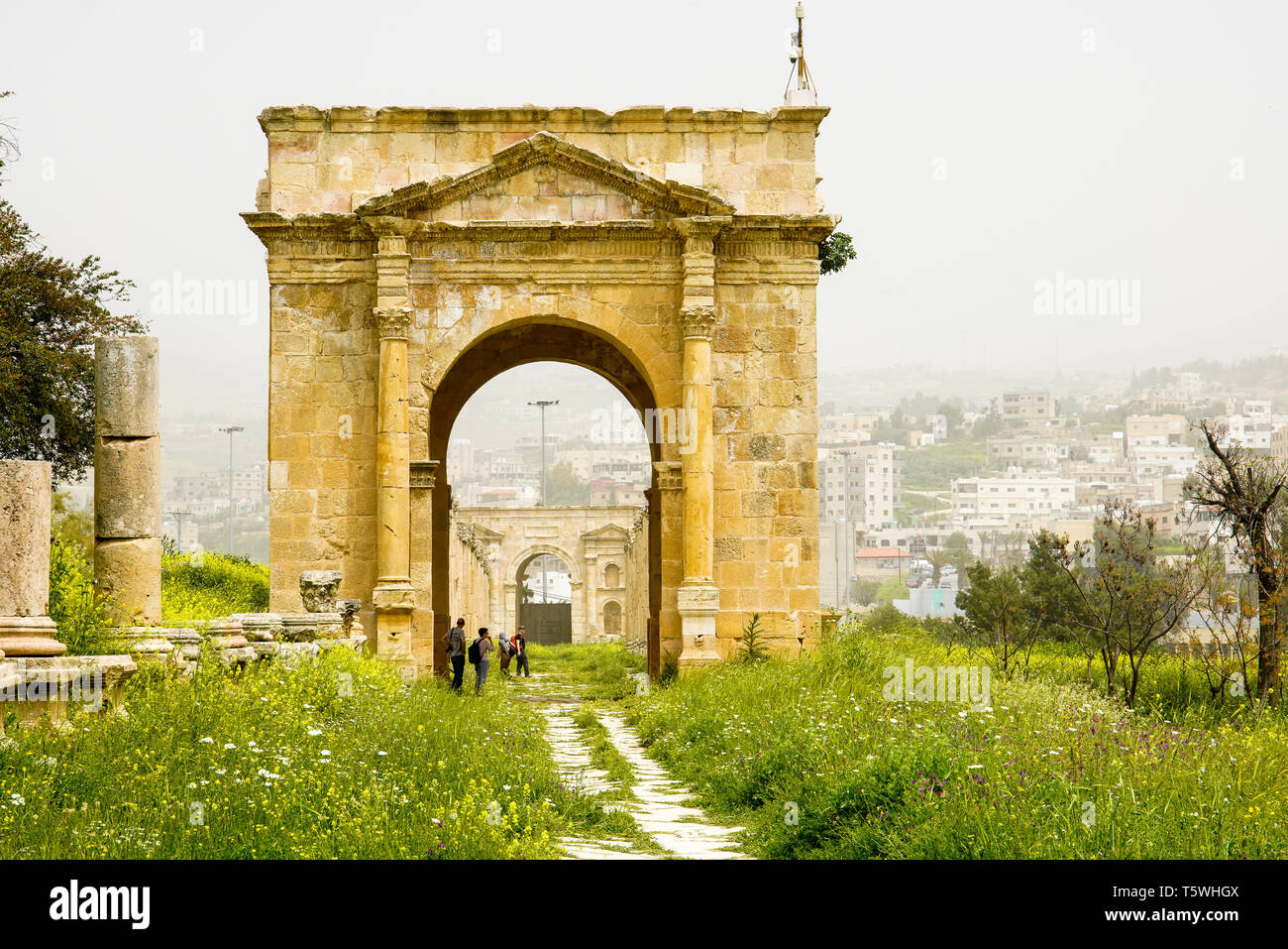 North Tetrapylon and North Gate, Jerash archeological site, Jordan ...