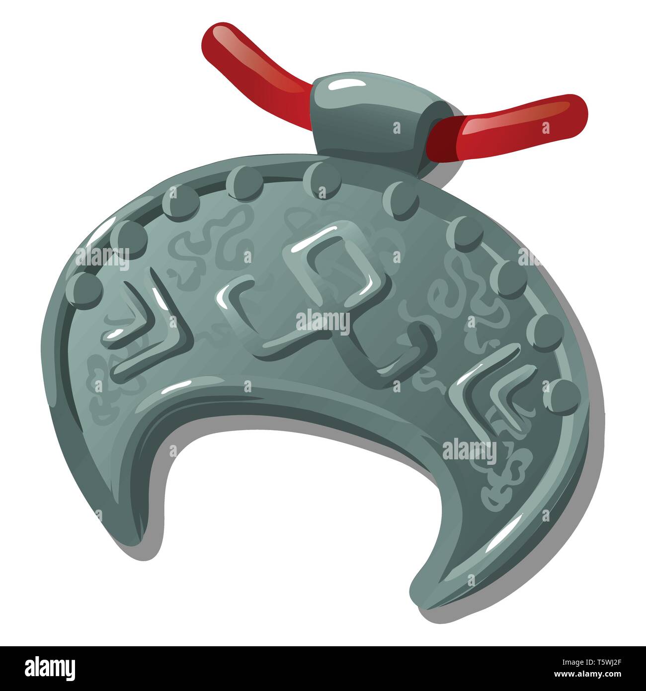 Ancient silver pendant with slavic symbol in the form of half moon ...