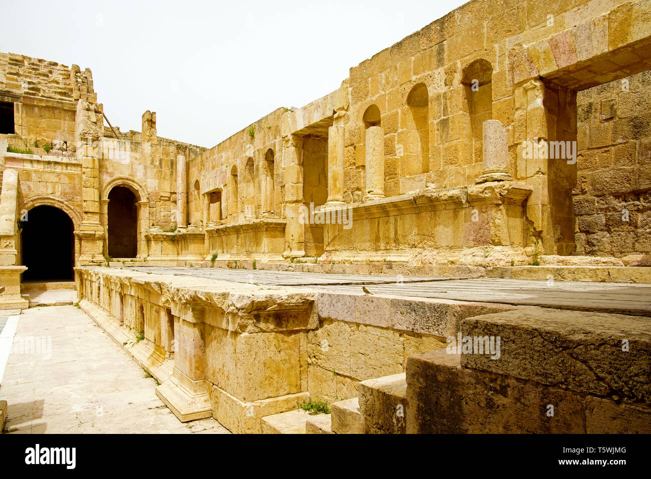 North Theater in Jerash archeological site, Jordan Stock Photo - Alamy