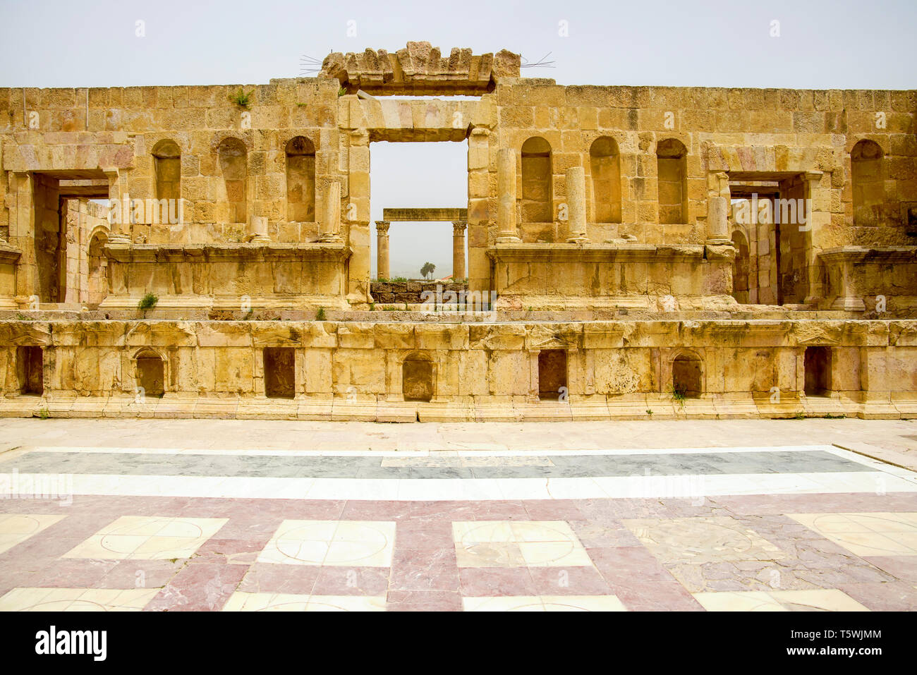 North Theater in Jerash archeological site, Jordan Stock Photo - Alamy