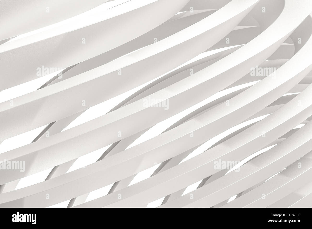 3d rendering, white interior building structure. Computer digital ...