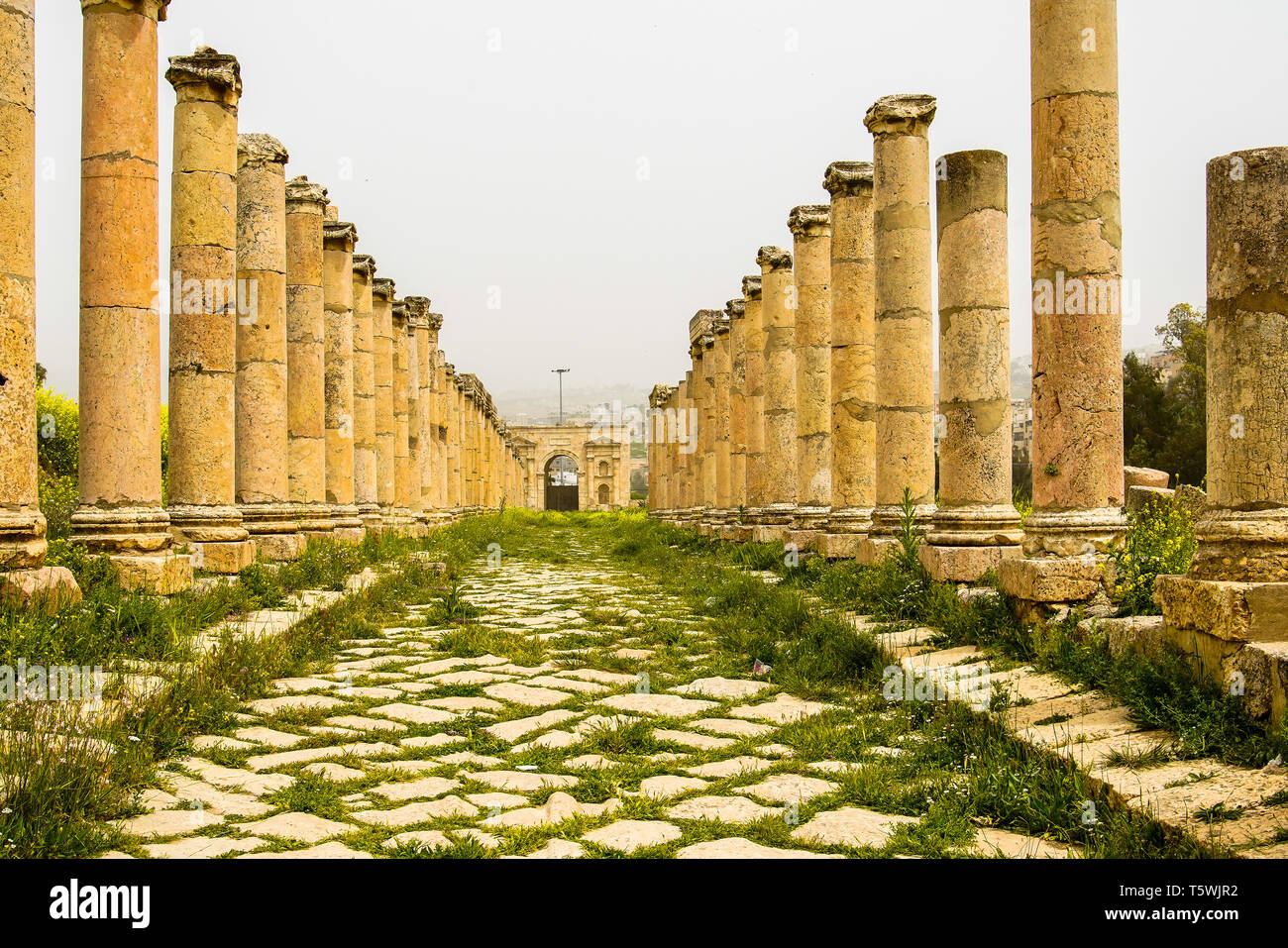 North Gate and Cardo Maximus (Colonnaded Street), Jerash archeological ...