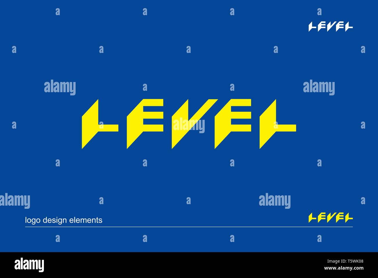 LEVEL. Graphic design. Typography. Logo. Vector illustration of yellow ...