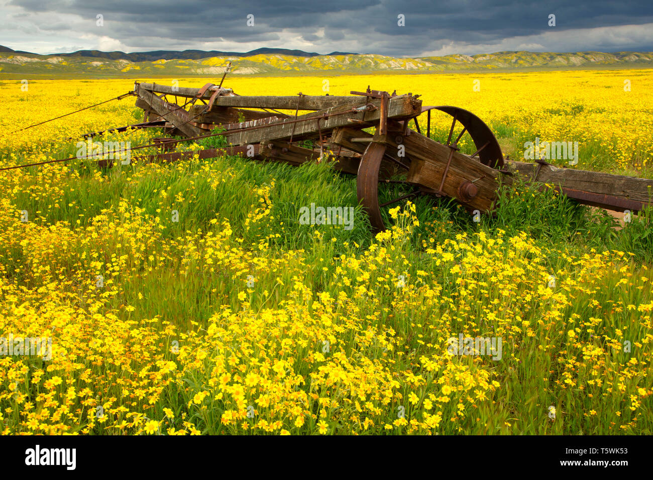 Rustic ranching equipment, Carrizo Plain National Monument, California ...