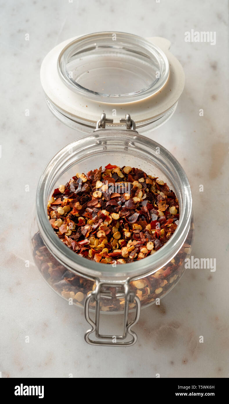 Dried Chillies in Jar Stock Photo - Alamy
