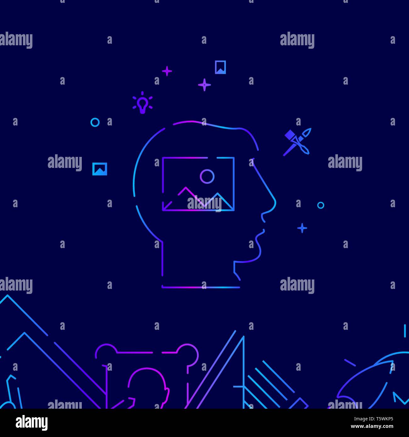 Visualize Vector Line Illustration. Art, Design and Creativity Gradient ...