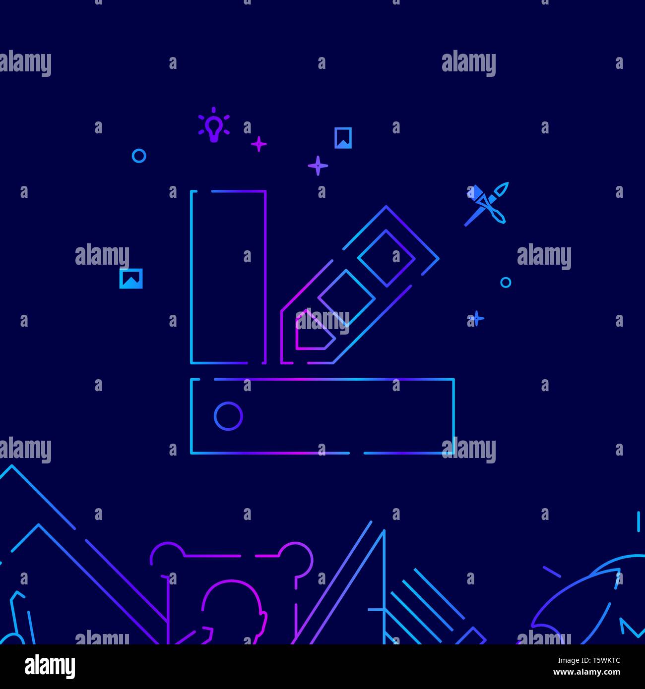 Color Fan Vector Line Illustration. Art, Design and Creativity Gradient ...