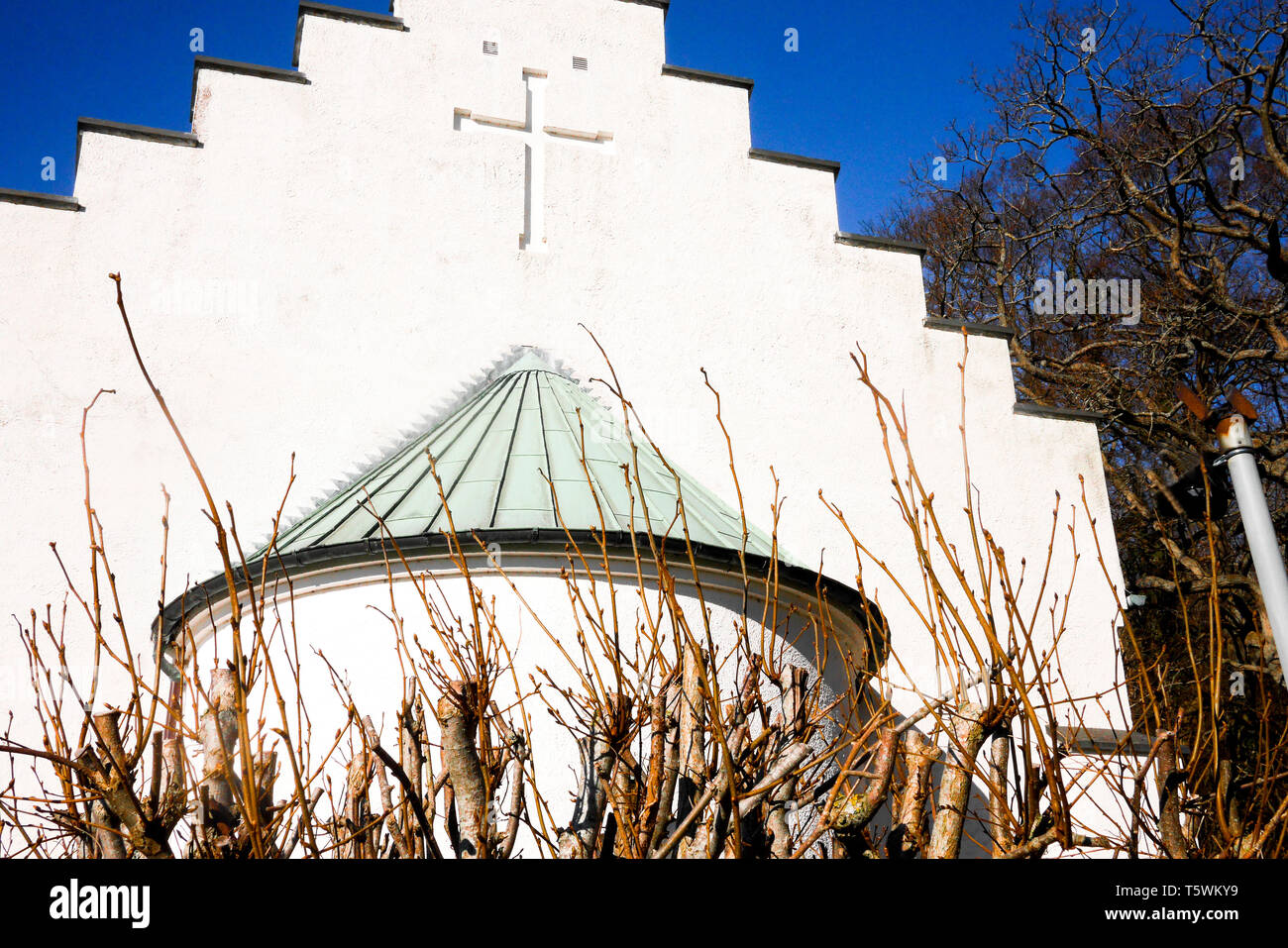 Church with cross Stock Photo - Alamy