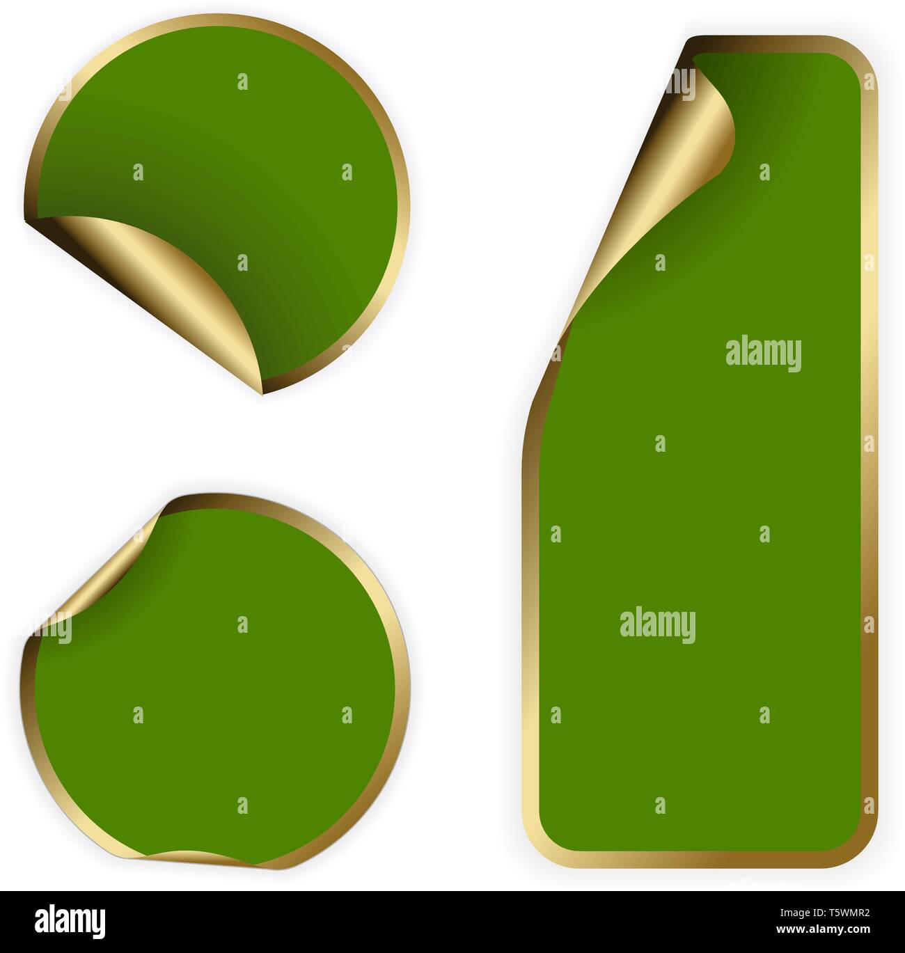 Christmas Labels And Stickers golden And Green Stock Vector Image