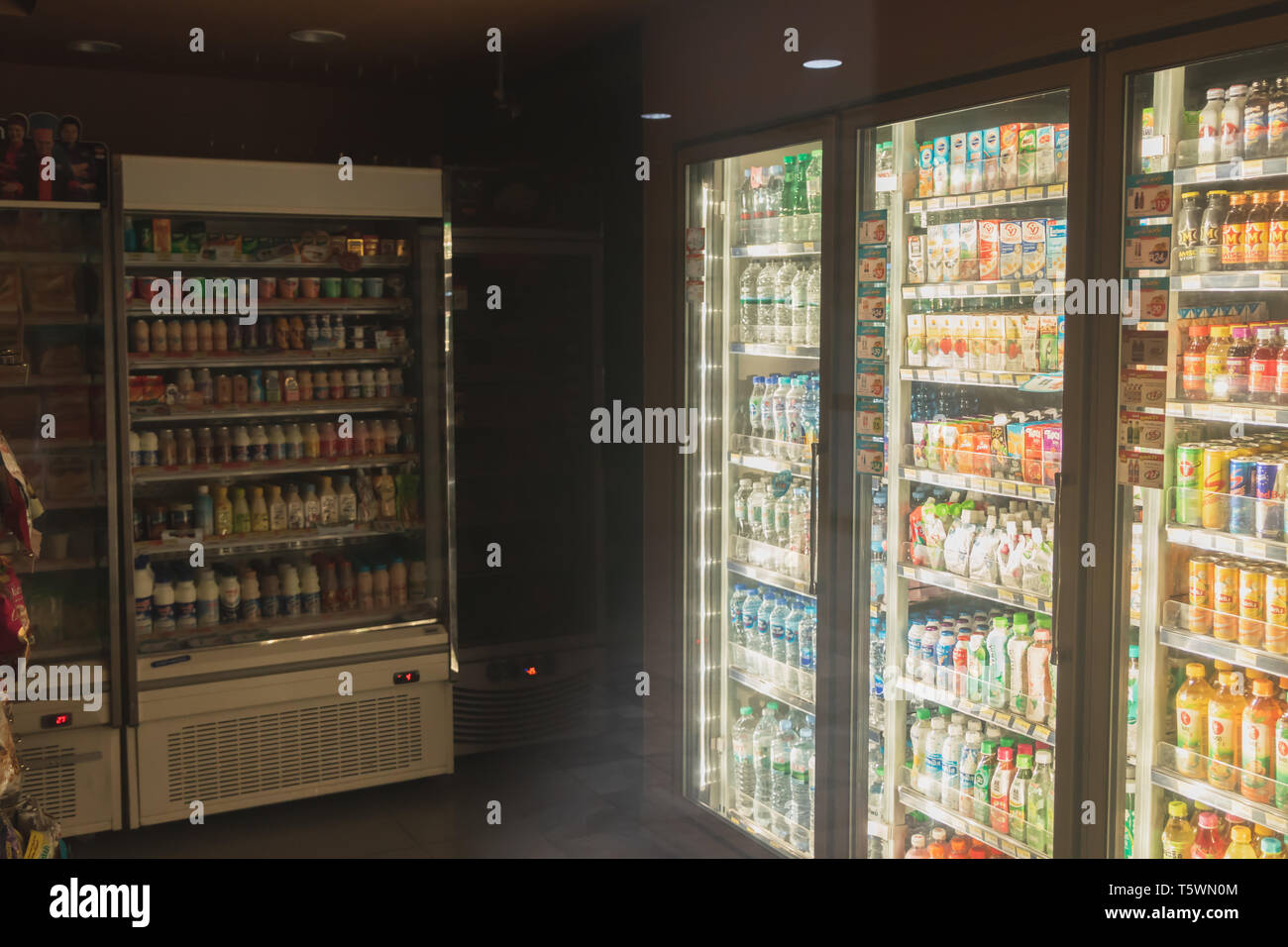 Interior of closed 7-Eleven convenience store during the night Stock ...