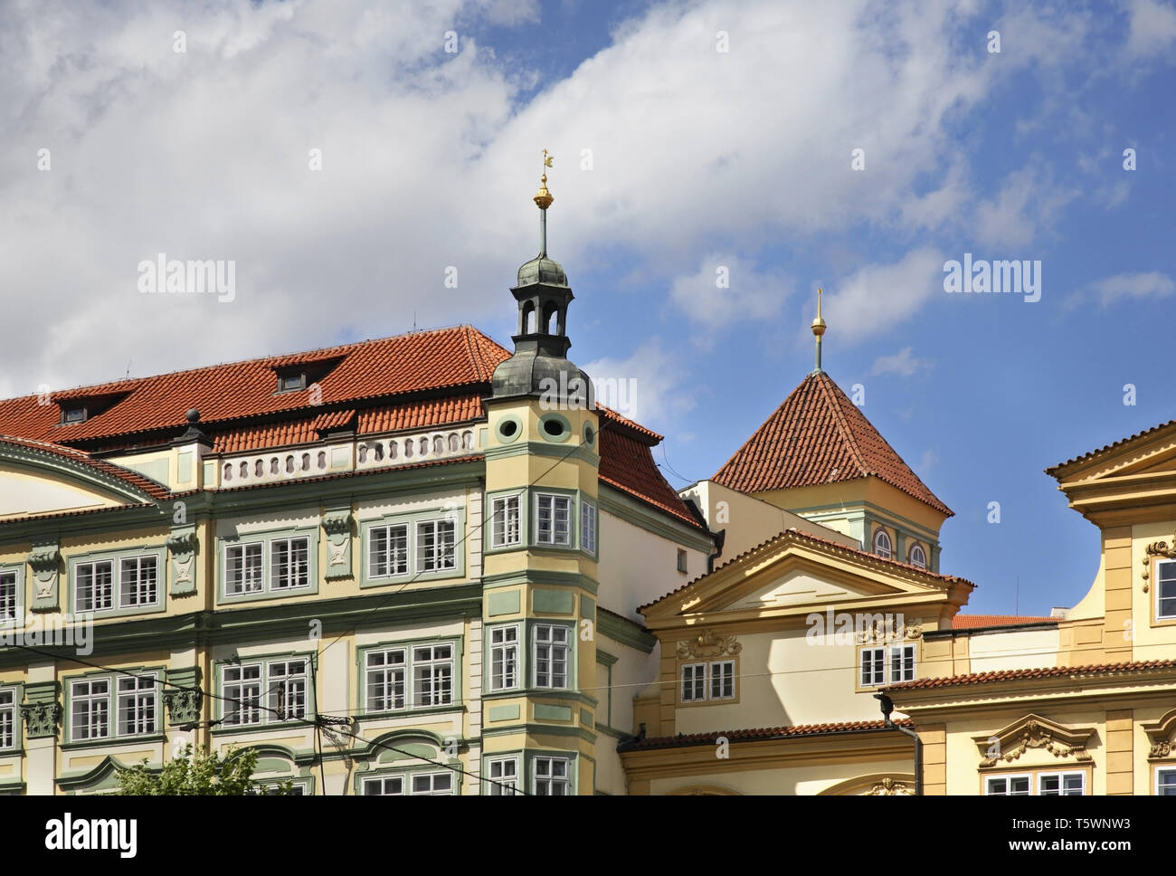 Fragment of building in Lesser Town - Mala Strana. Prague. Czech ...