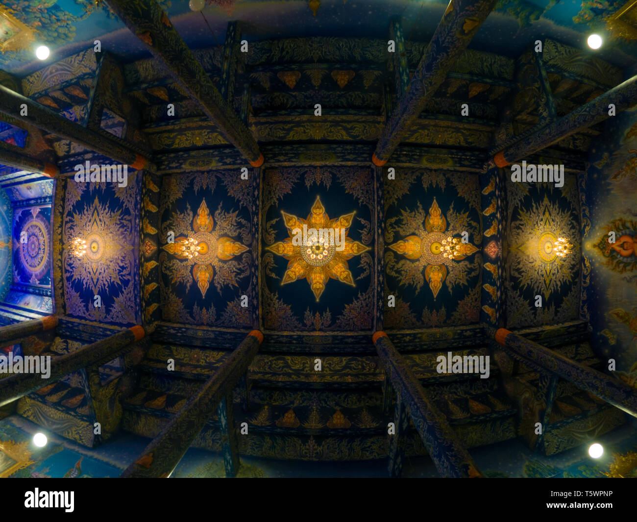 Blue temple ceiling Stock Photo - Alamy