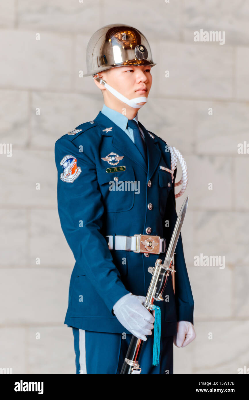 Portrait The Honor Guard of R.O.C (Soldier) performing guard duties at ...