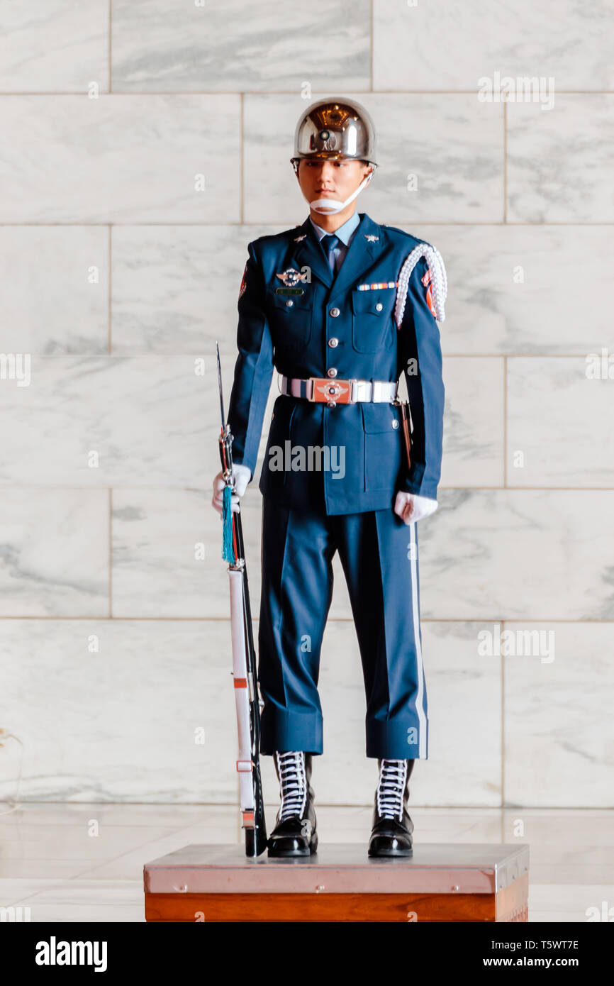 Portrait The Honor Guard of R.O.C (Soldier) performing guard duties at ...