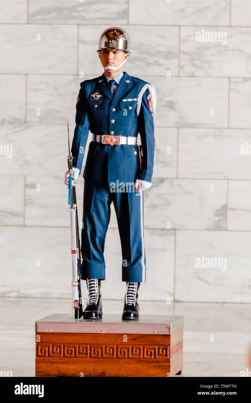 Portrait The Honor Guard of R.O.C (Soldier) performing guard duties at ...