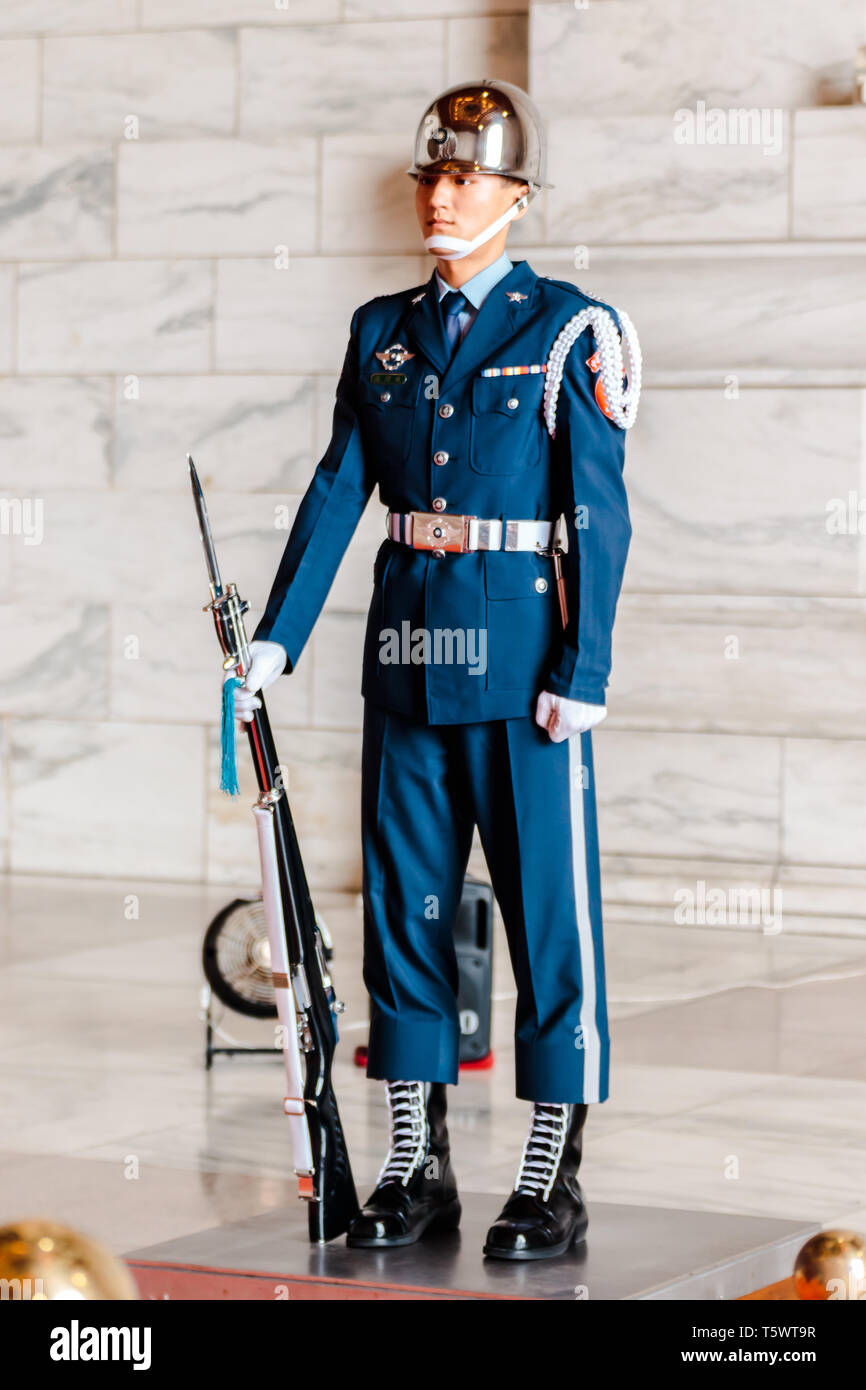 Portrait The Honor Guard of R.O.C (Soldier) performing guard duties at ...