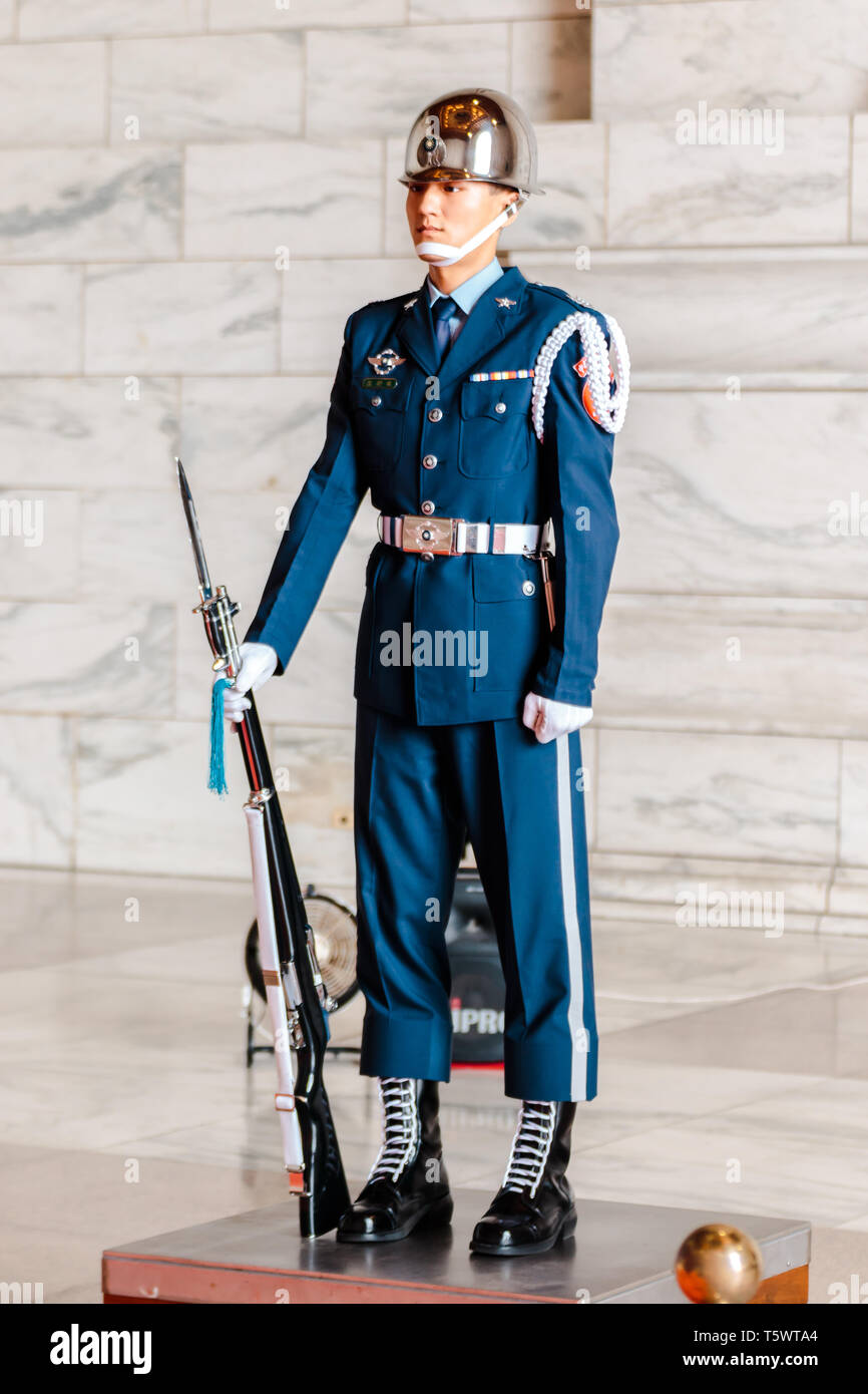 Portrait The Honor Guard of R.O.C (Soldier) performing guard duties at ...