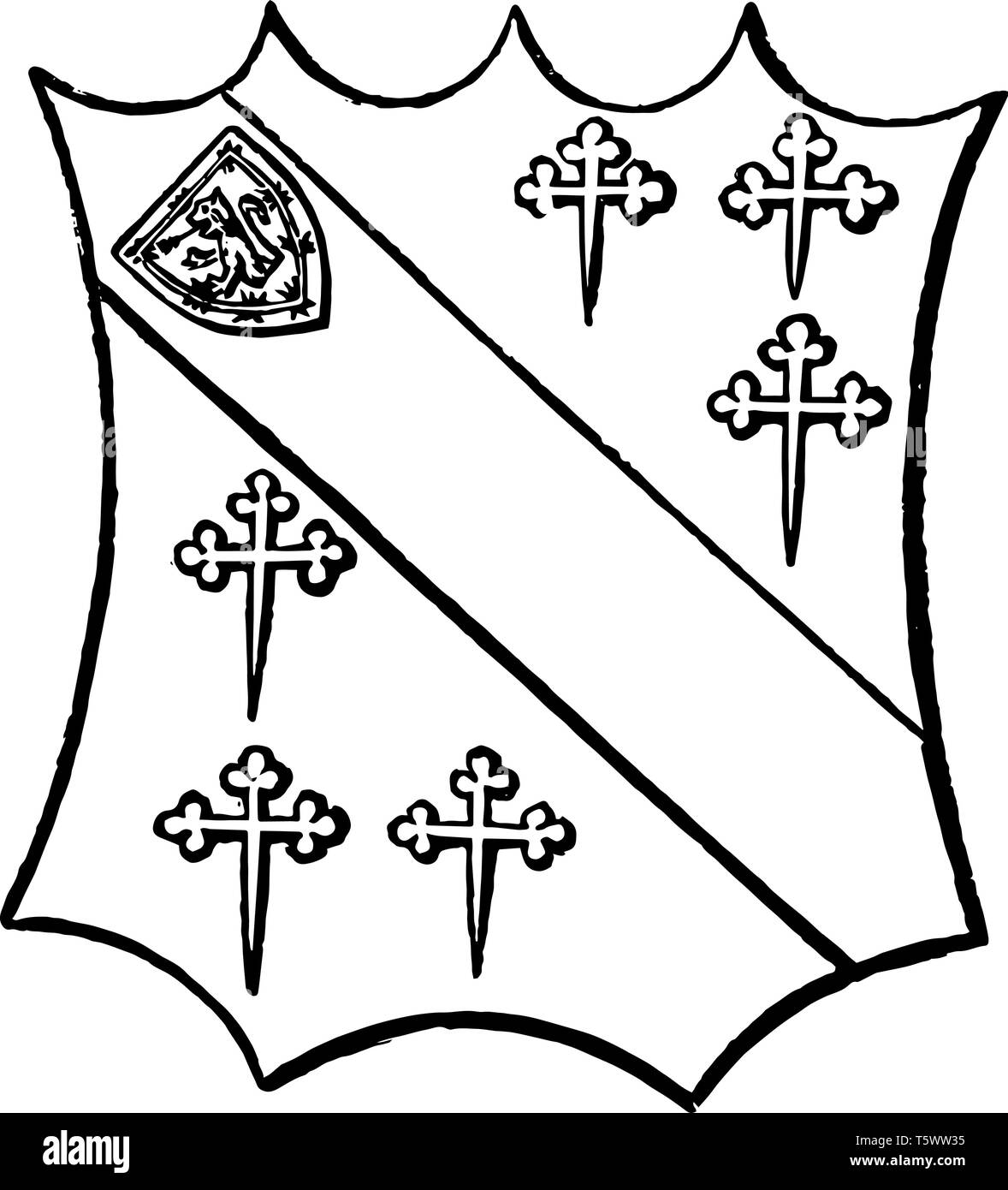 Augmented Shield of Howard of the British Howard family vintage line ...