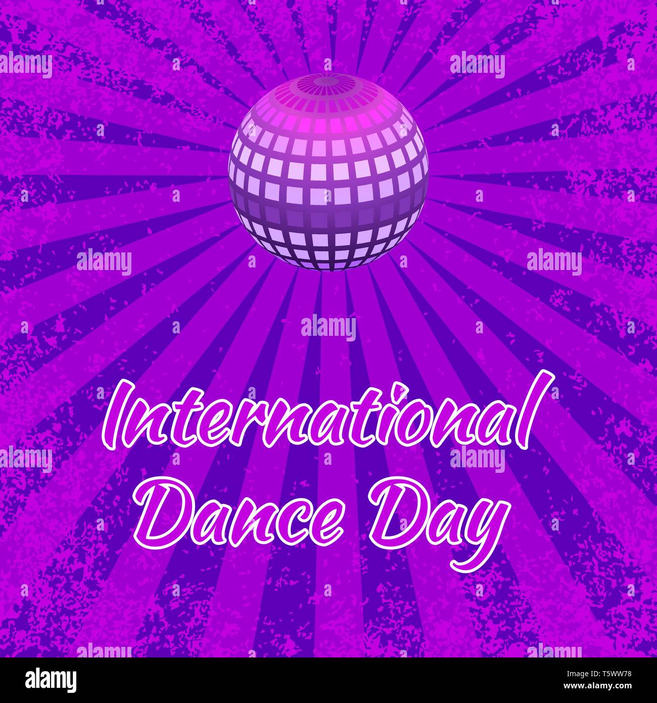 International Dance Day. Concept of the event. Mirror ball for parties ...