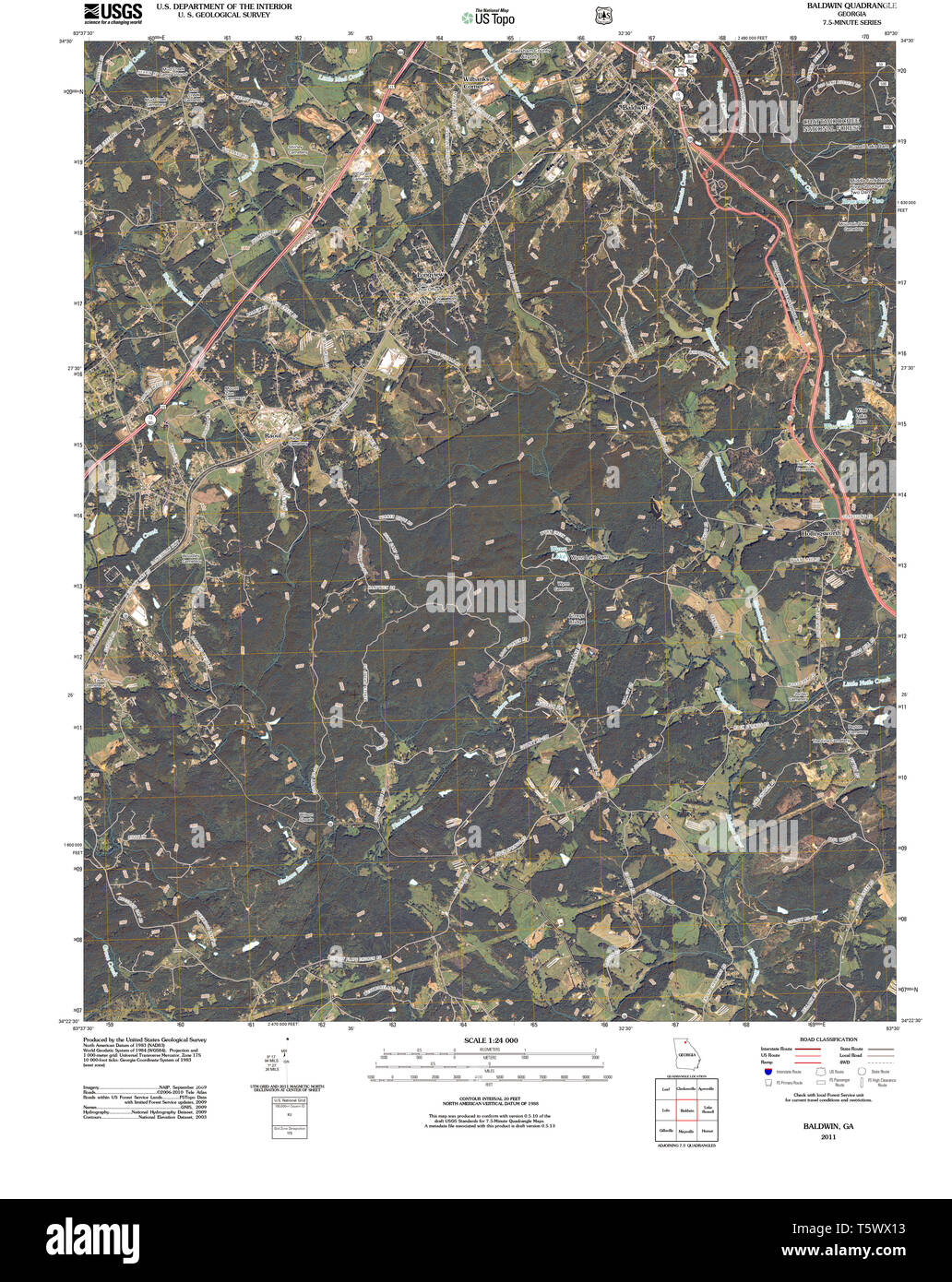 Baldwin georgia map hi-res stock photography and images - Alamy