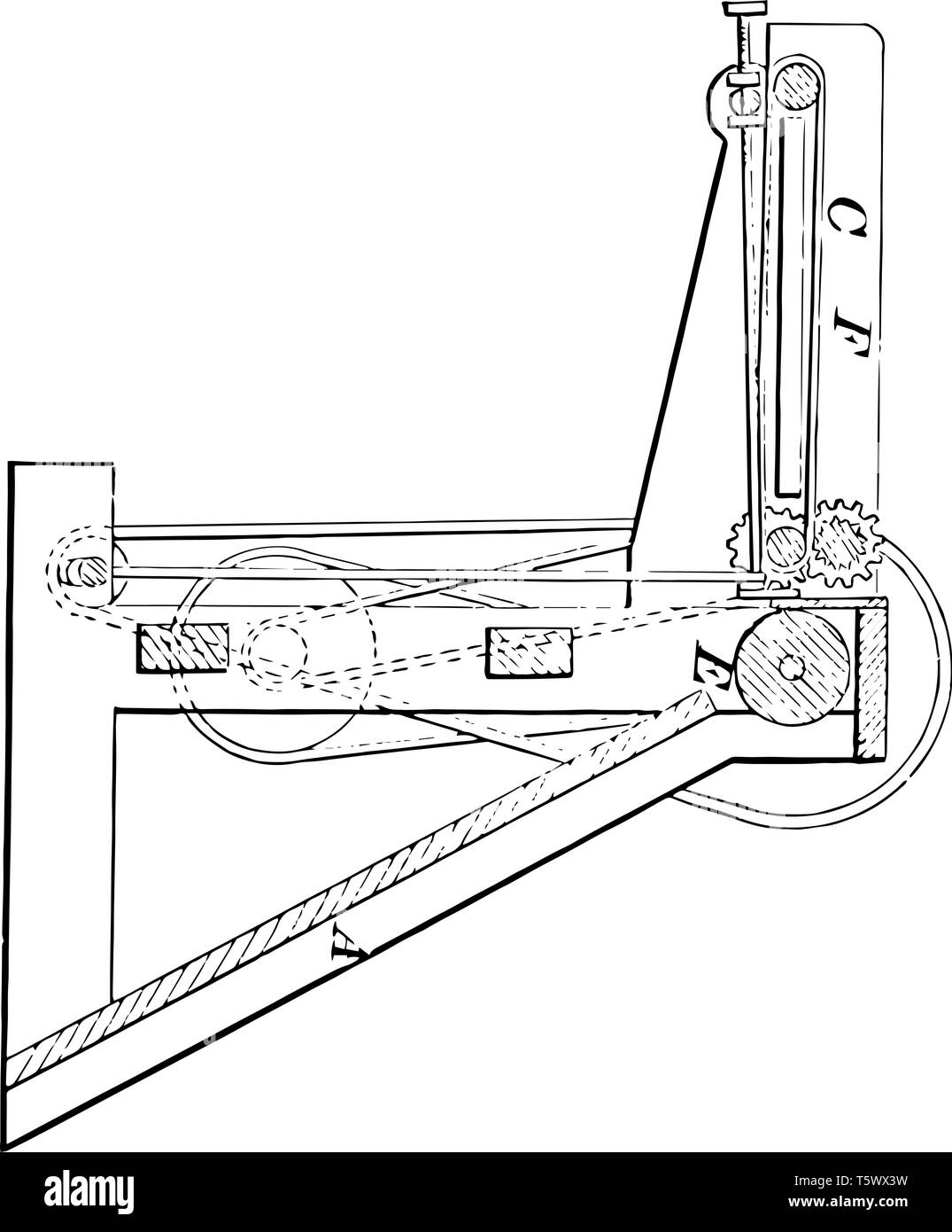 This illustration represents Printing Press Feeder which is used to ...