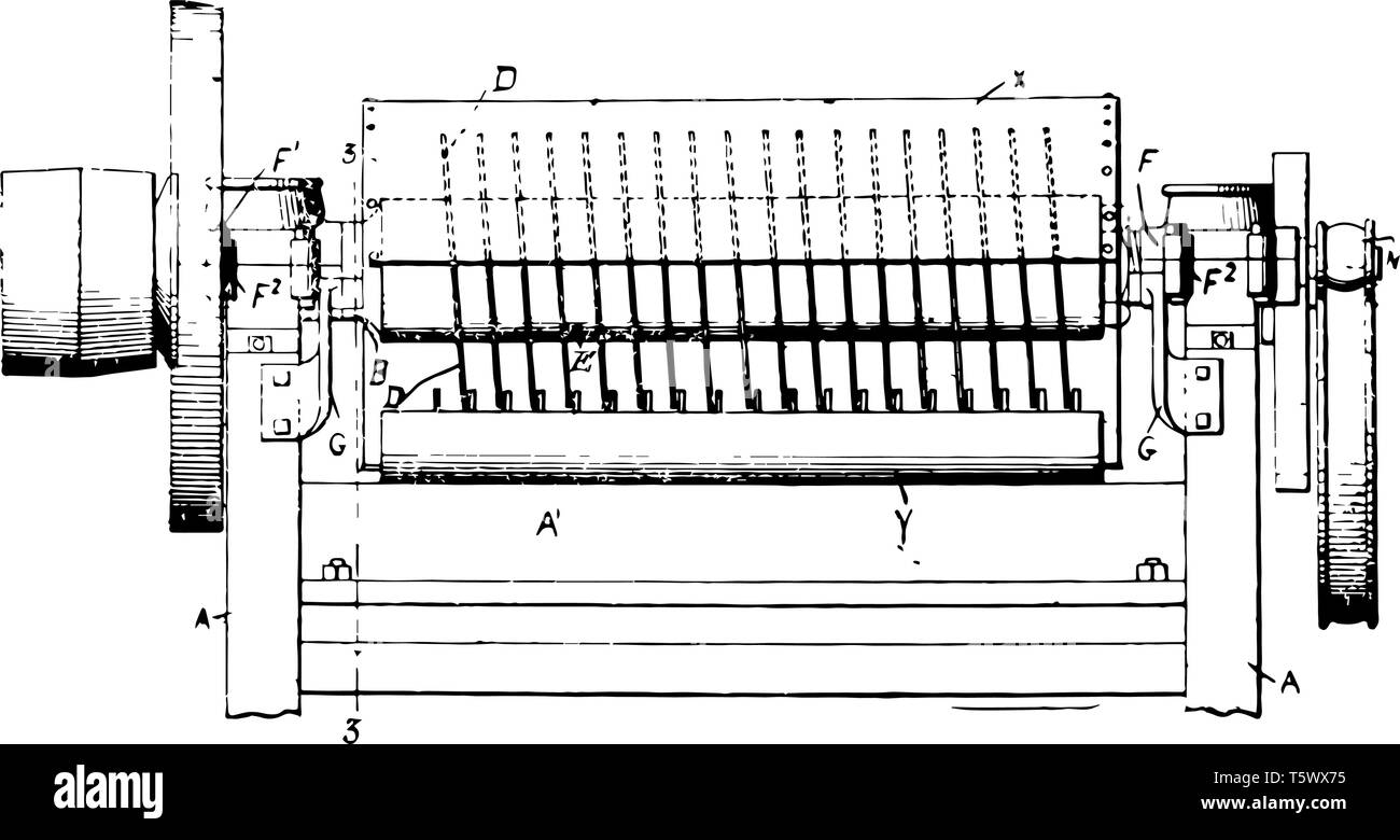 This illustration represents Paper Shredder where a mechanical device ...