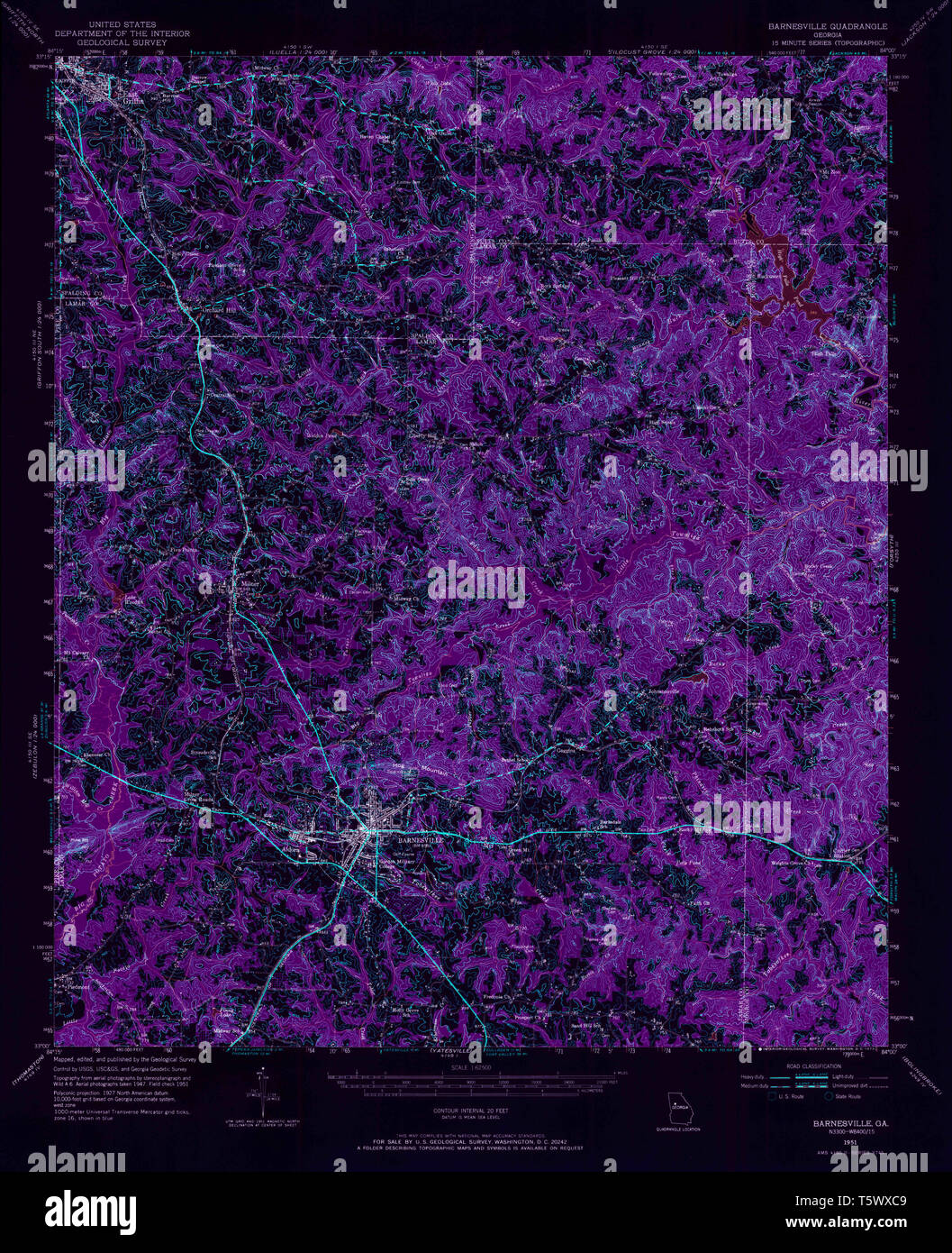 Barnesville georgia map hi-res stock photography and images - Alamy