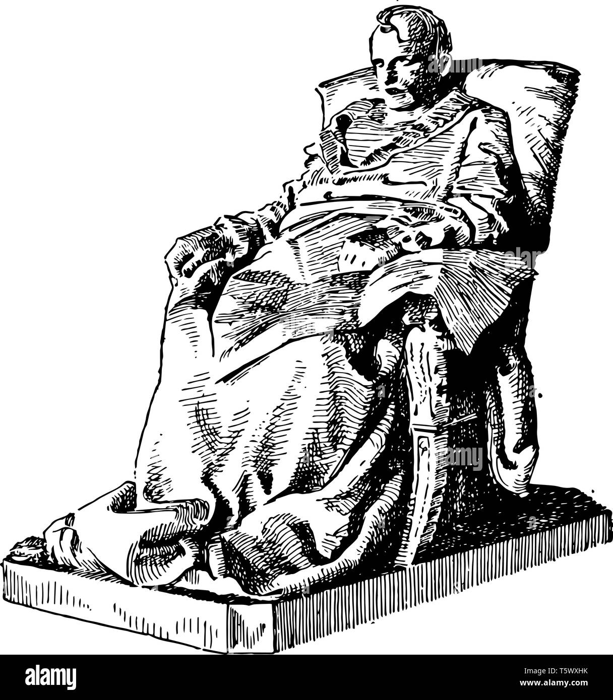 Last Day of Napoleon vintage line drawing or engraving illustration ...