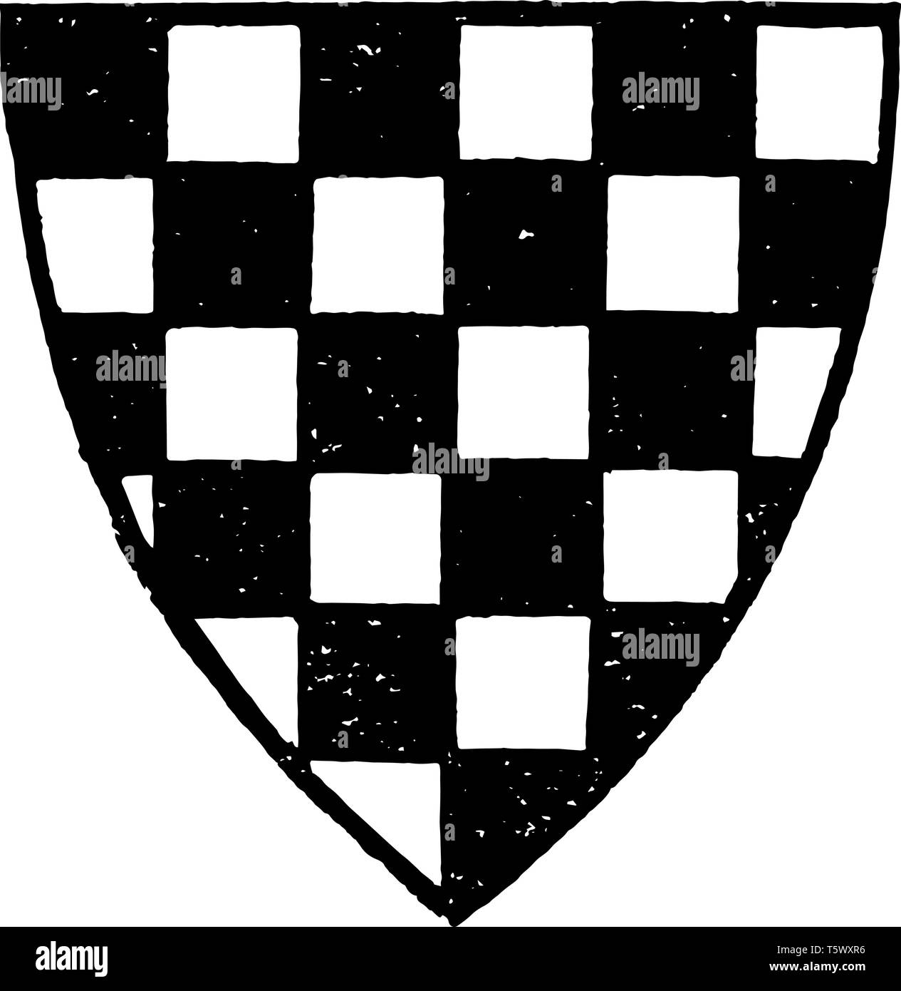Chequée is divided by lines perpendicular vintage line drawing or ...