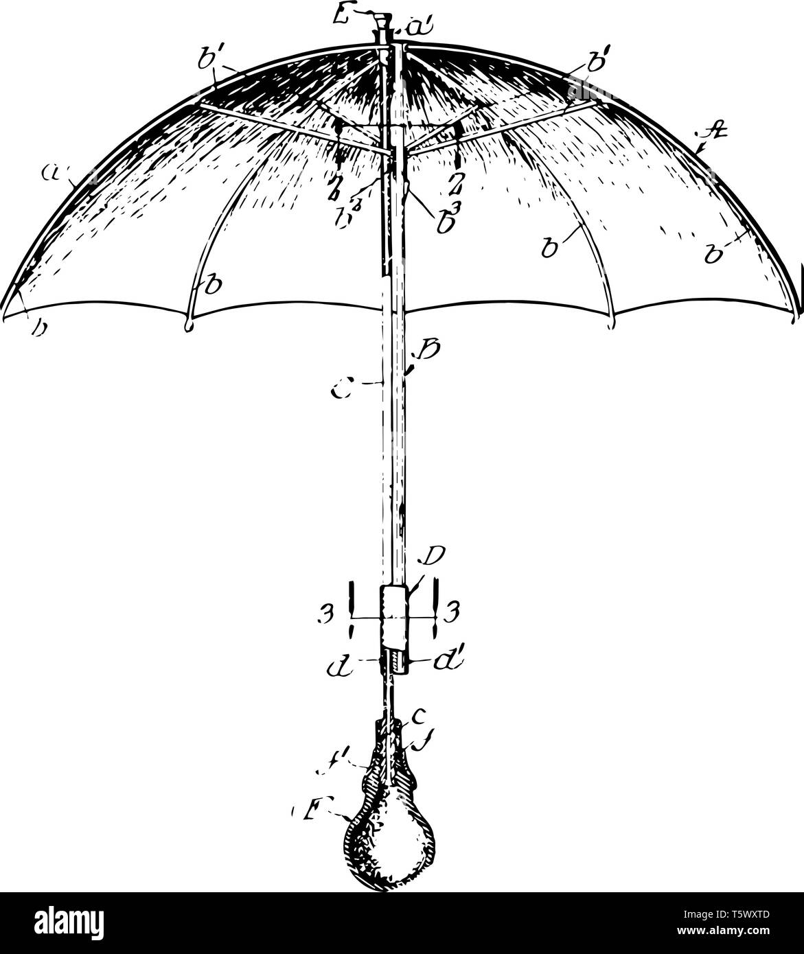 Vintage Umbrella Sketch