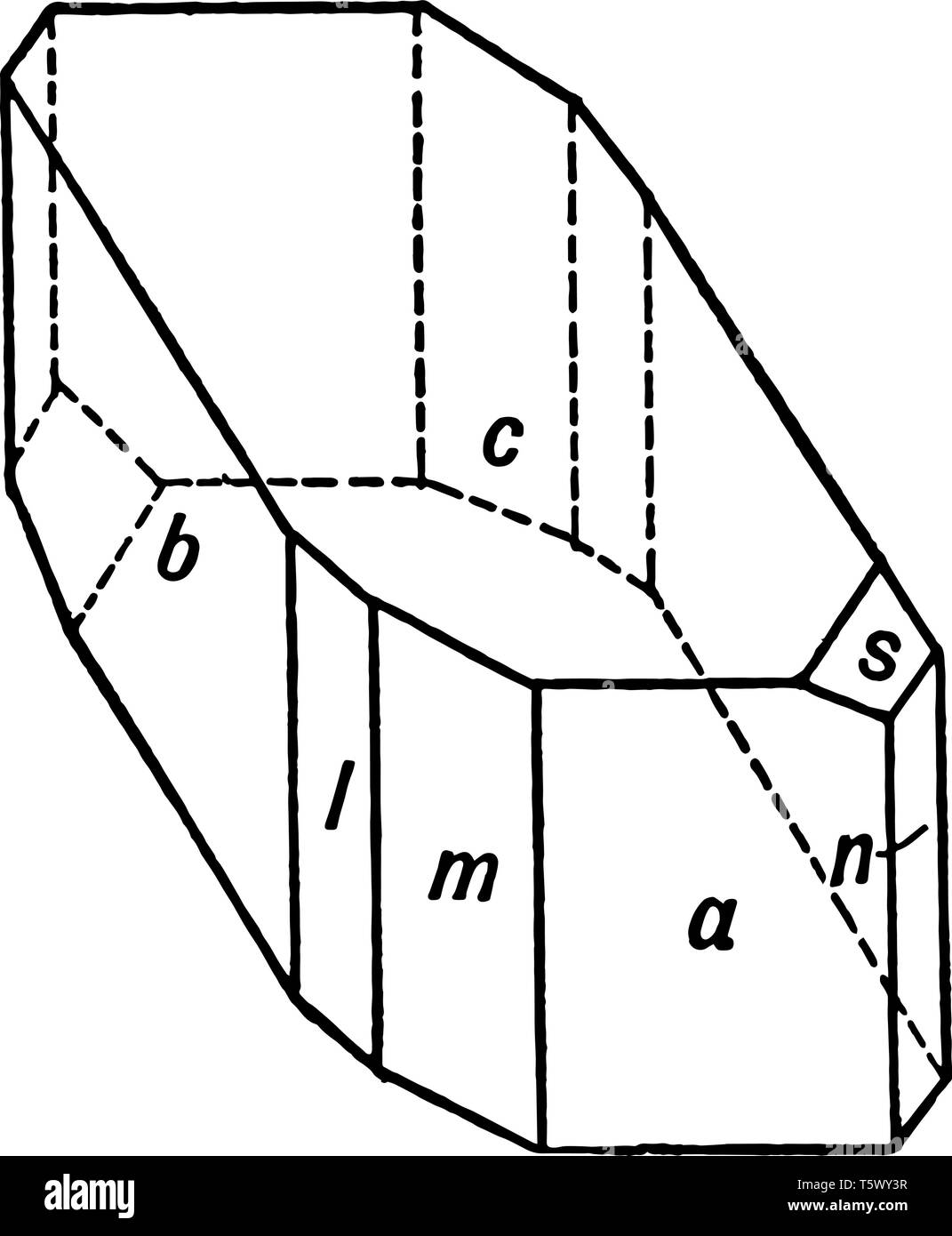 This diagram represents Hydrous Copper Sulphate, vintage line drawing ...