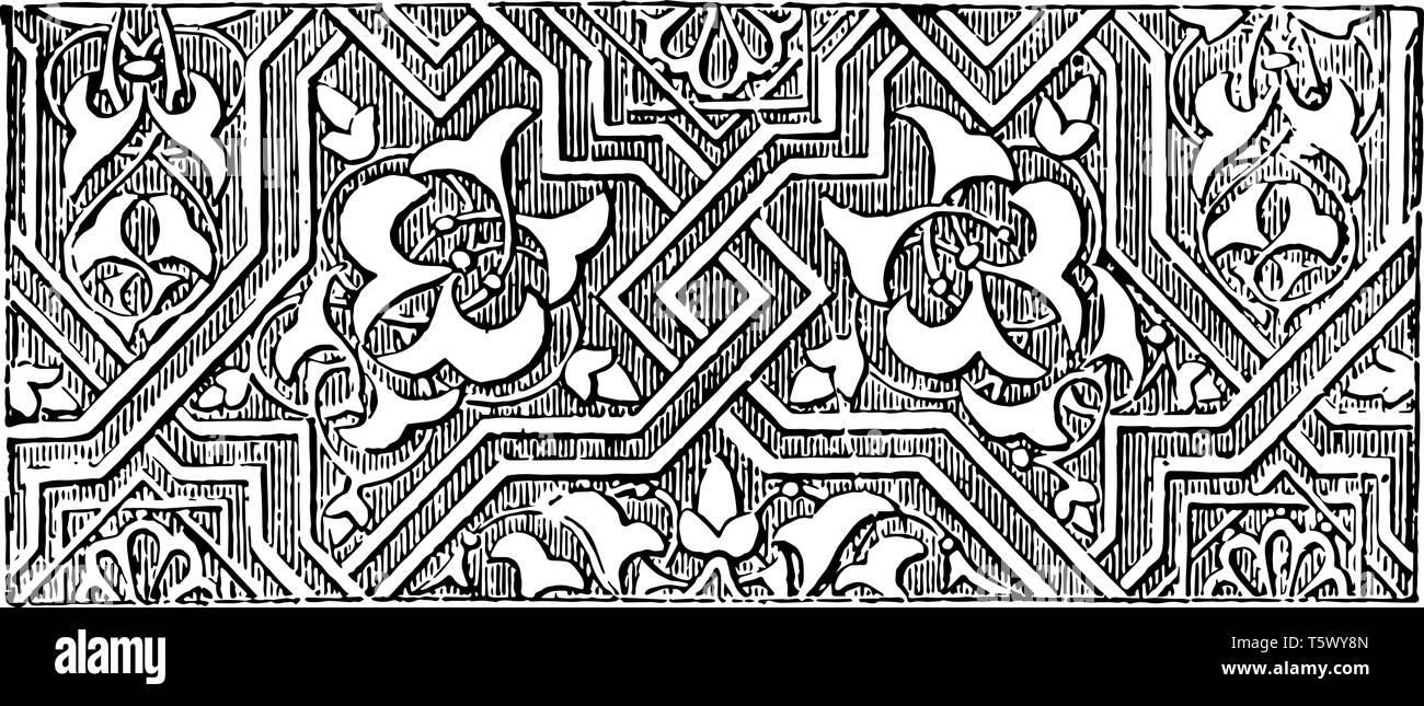 This design is used for flat surfaces vintage line drawing or engraving ...