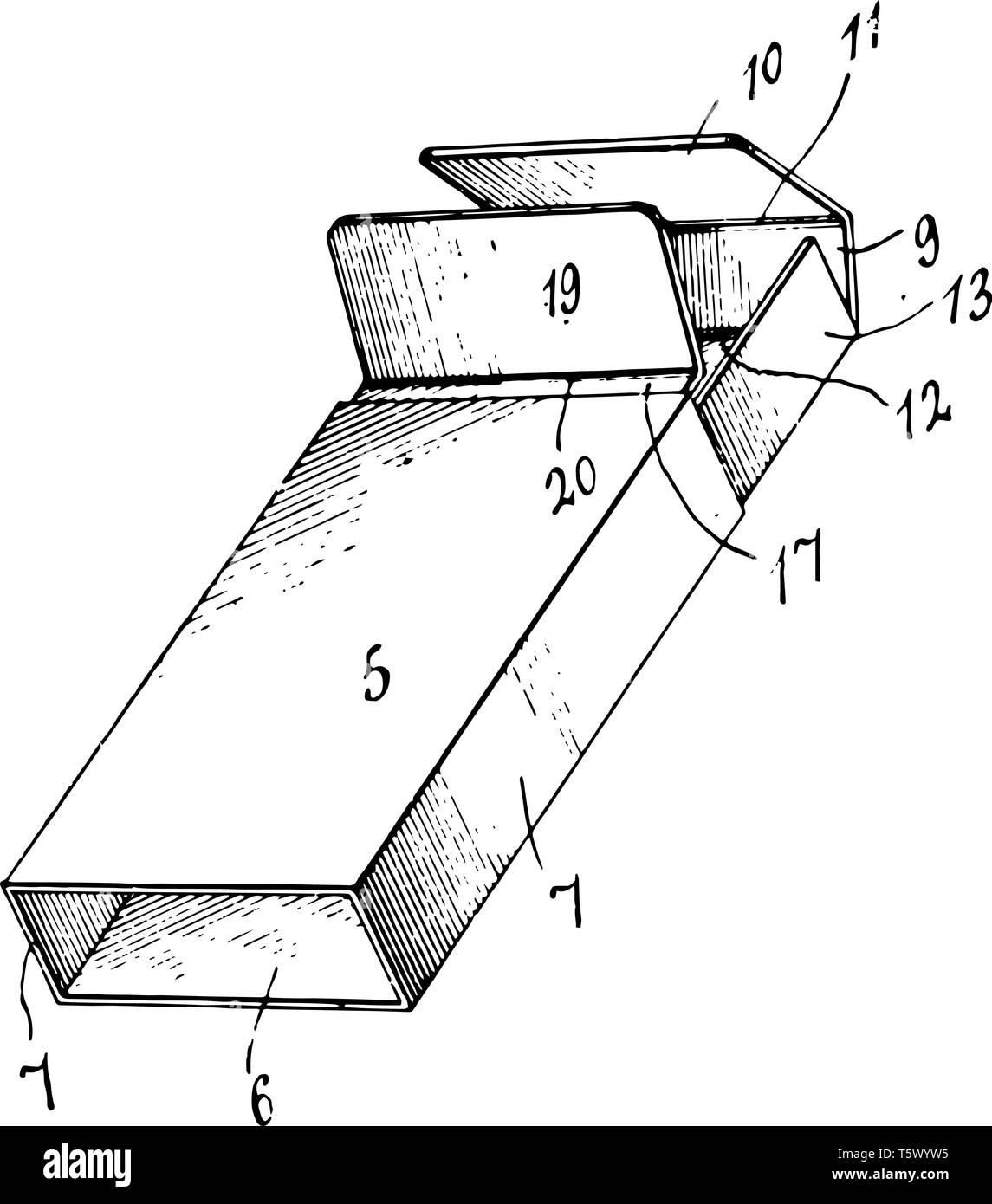 This illustration represents Paper Box featuring a hollow bottom ...
