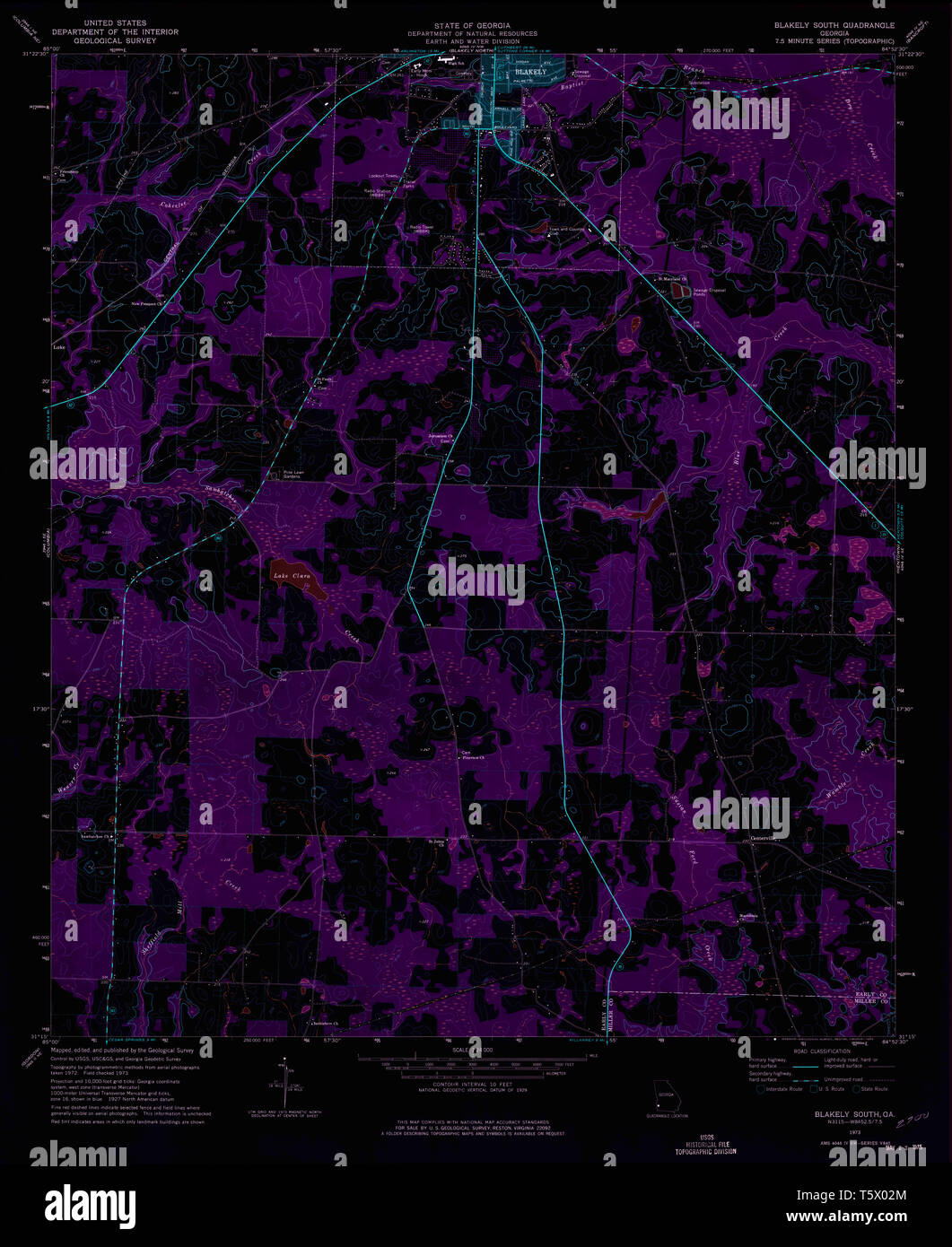 Map of blakely hi-res stock photography and images - Alamy