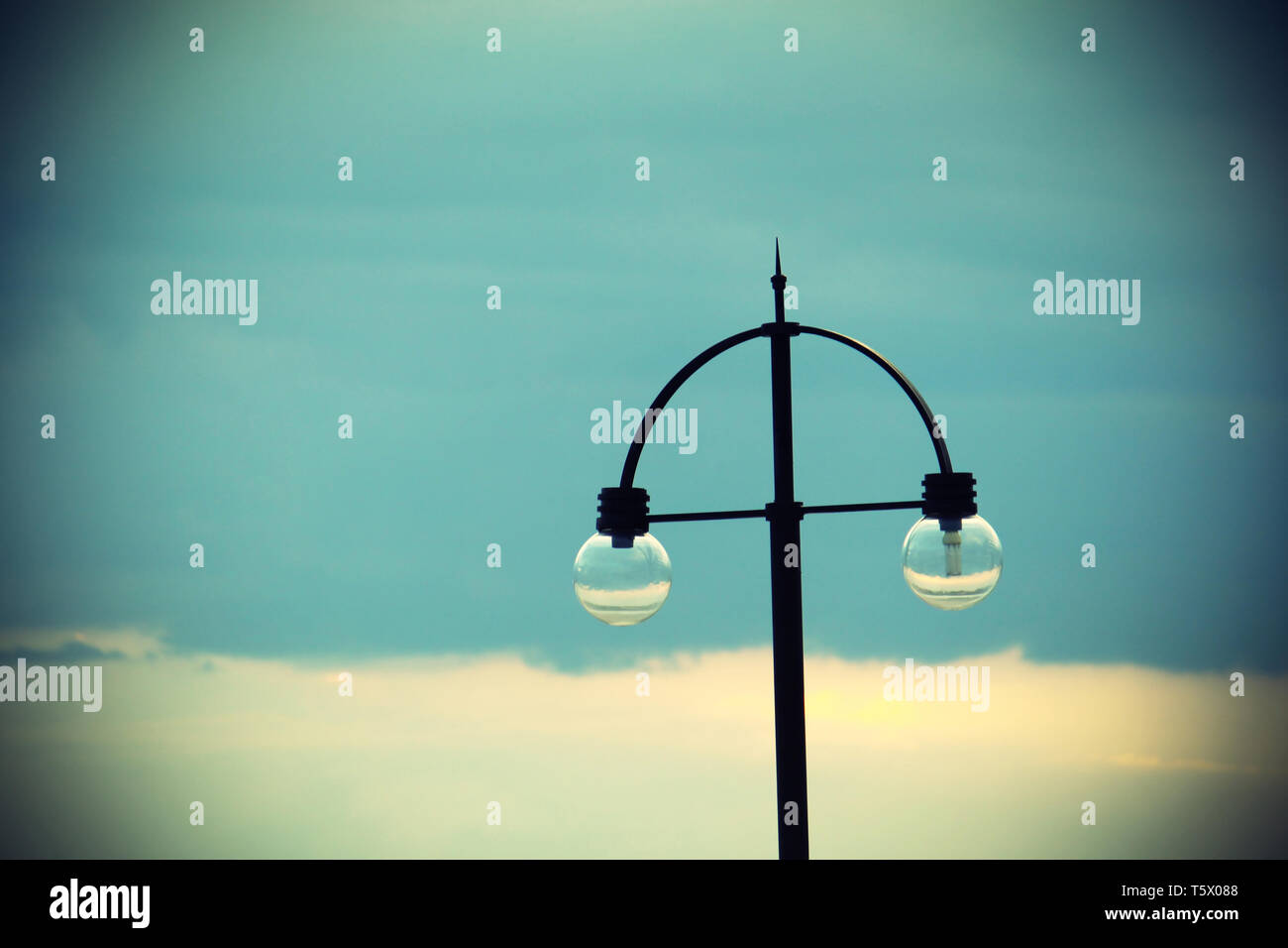 Street light on evening sky Stock Photo - Alamy