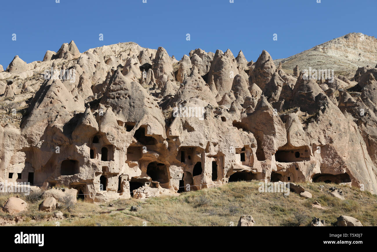 Rock Formations in Zelve Valley, Cappadocia, Nevsehir City, Turkey ...