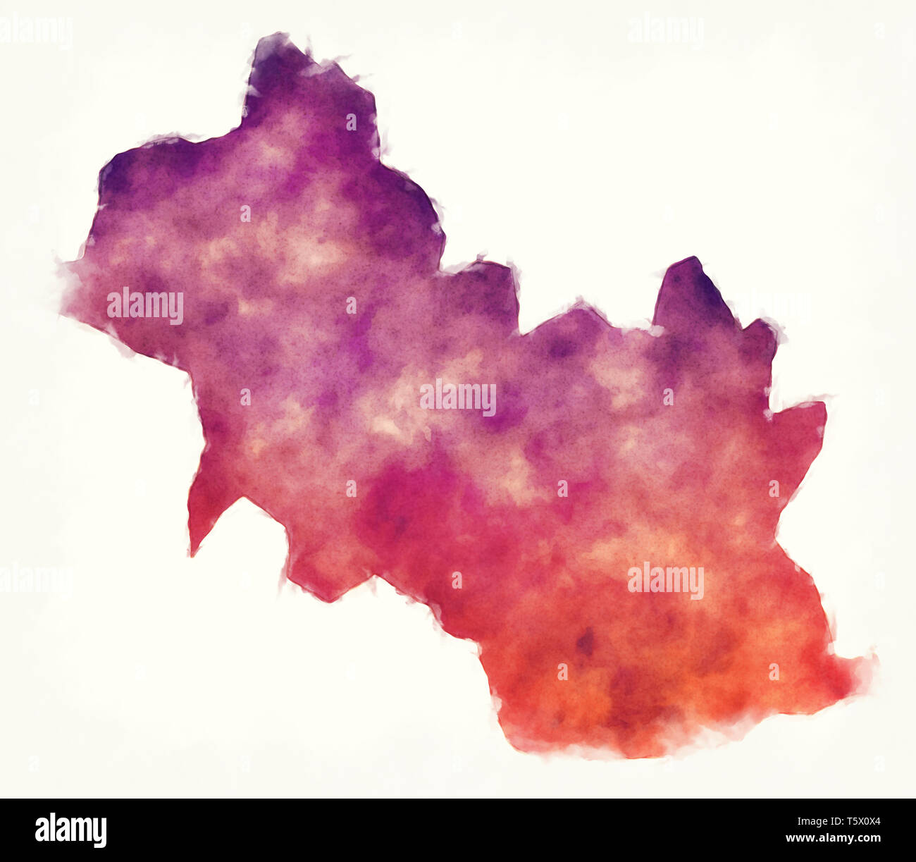 Samtse district watercolor map of Bhutan Stock Photo - Alamy