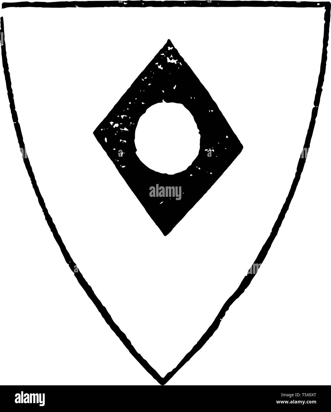 Rustre Shield from the mascle vintage line drawing or engraving ...