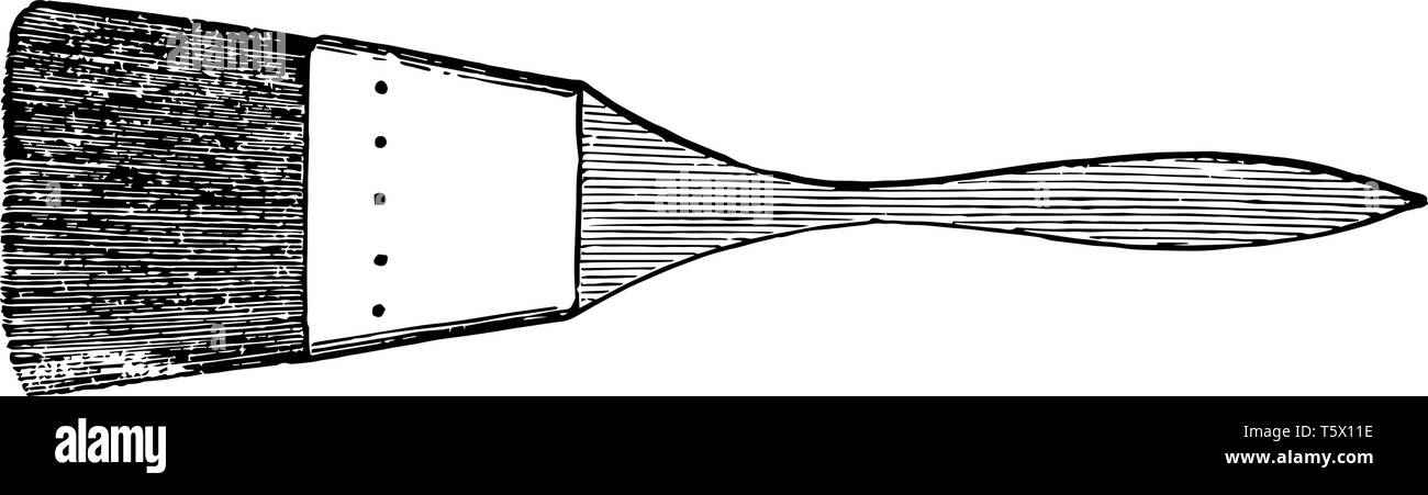 This illustration represents Fantail Over grainer Brush vintage line ...